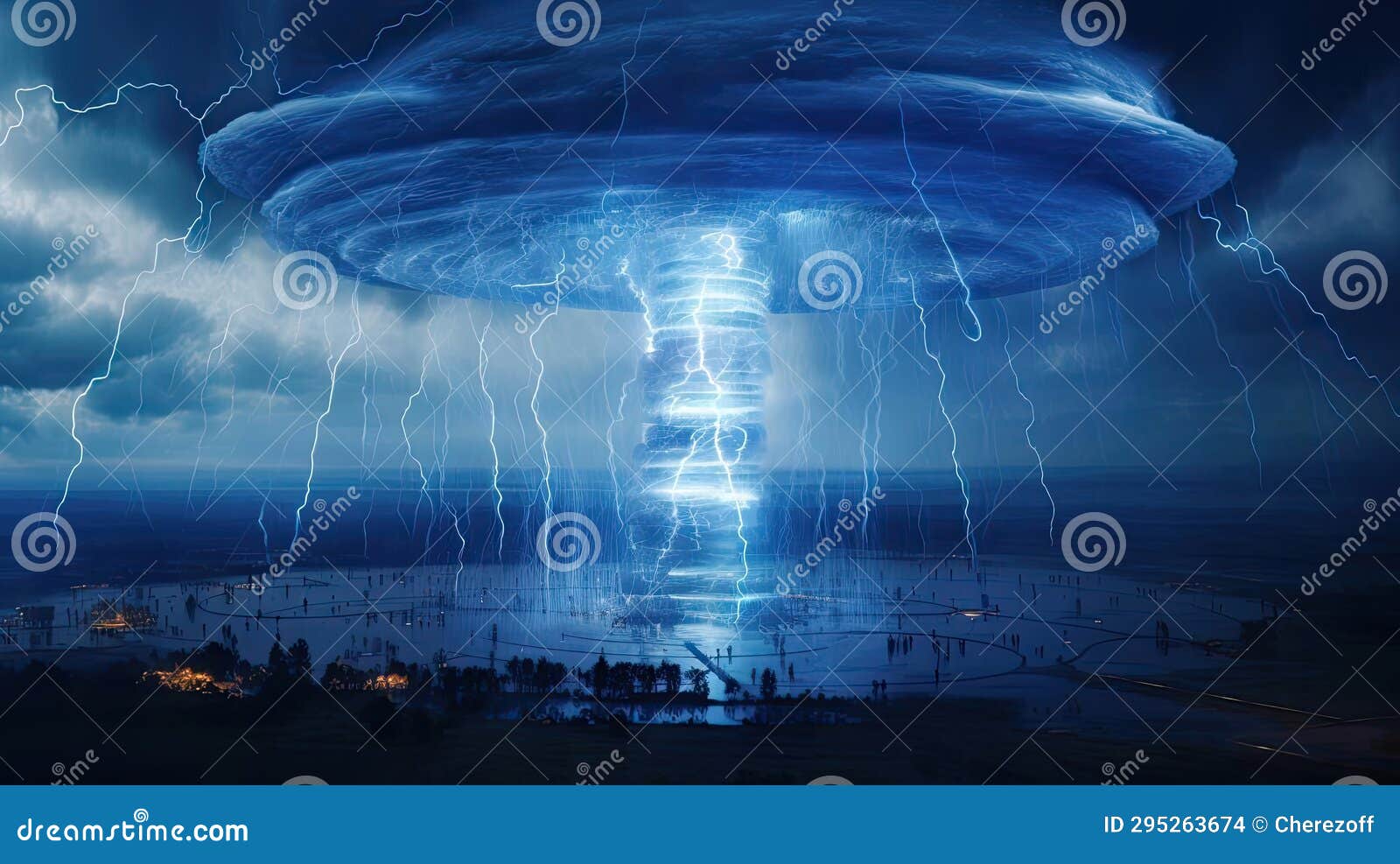 Tornado of the Future with Lightning Stock Photo - Image of lightning ...