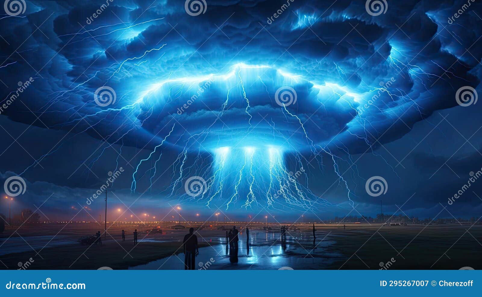 Tornado of the Future with Lightning Stock Image - Image of bright ...