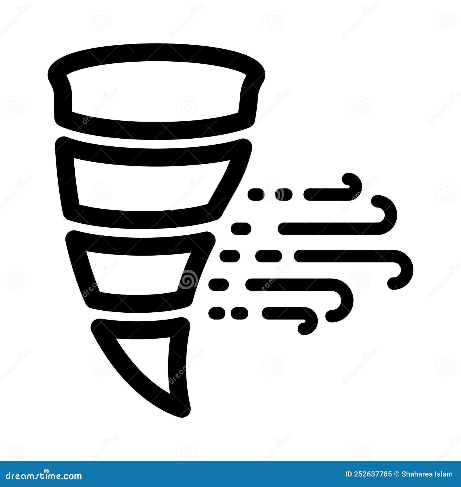 Icon Tornadoes In The Linear Flat Style. Vector Illustration Isolate On A White | CartoonDealer ...