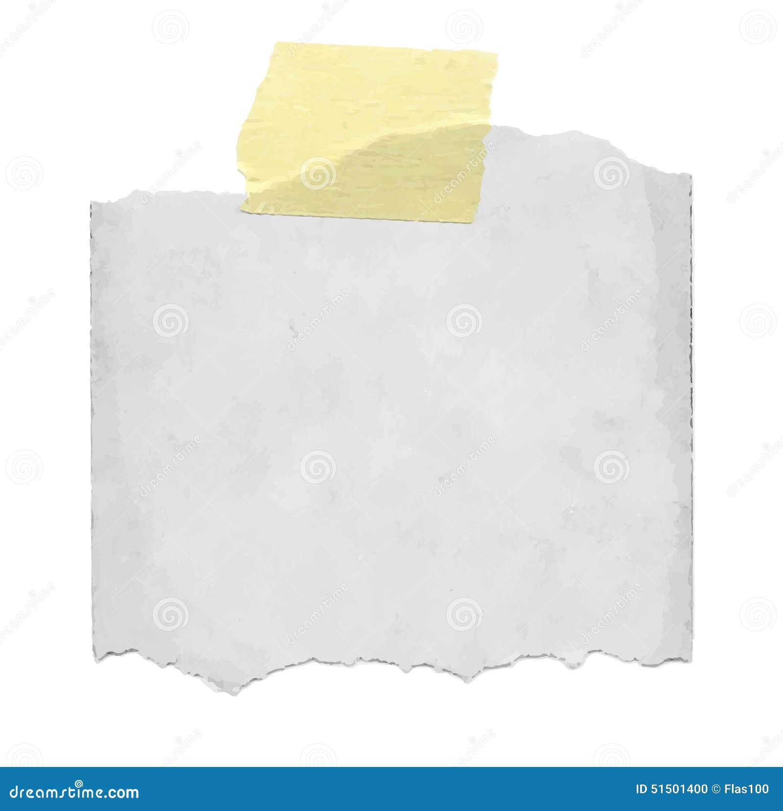 Torned Grey Note Paper with Sticky Tape Stock Vector - Illustration of ...