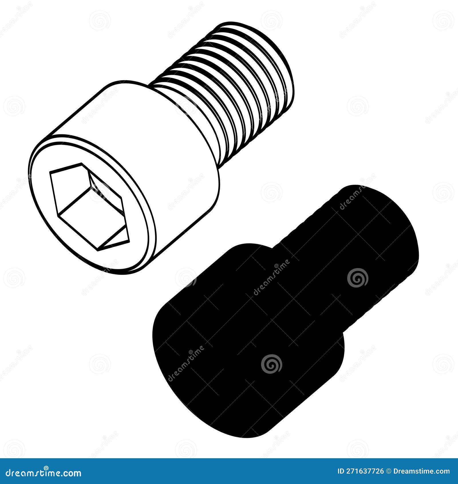Tornillo con culata ilustración del vector. Ilustración de tornillo ...