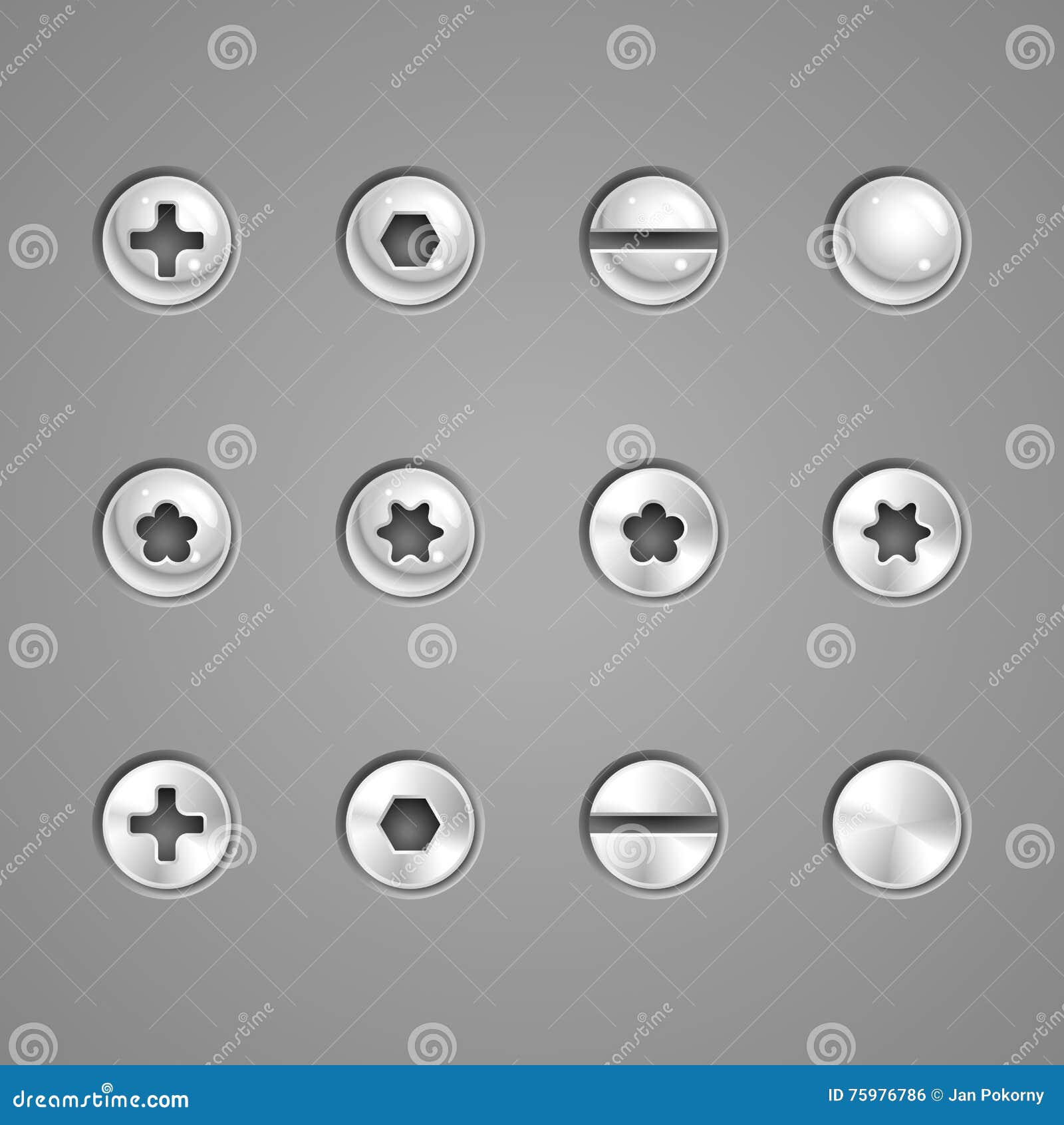 Tornillos y remaches ilustración del vector. Ilustración de inoxidable ...