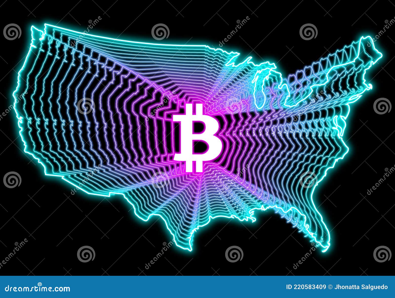 Bitcoin in America Cryptocurrency Btc Usa Stock Illustration ...