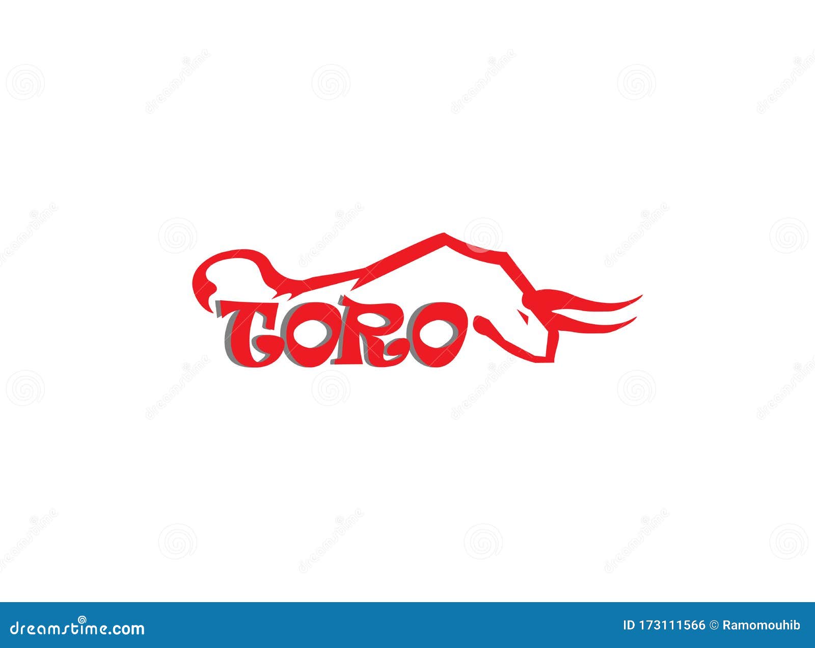 Toro Attacks Red Stylized Alphabet Logo Design Vector Illustration on ...