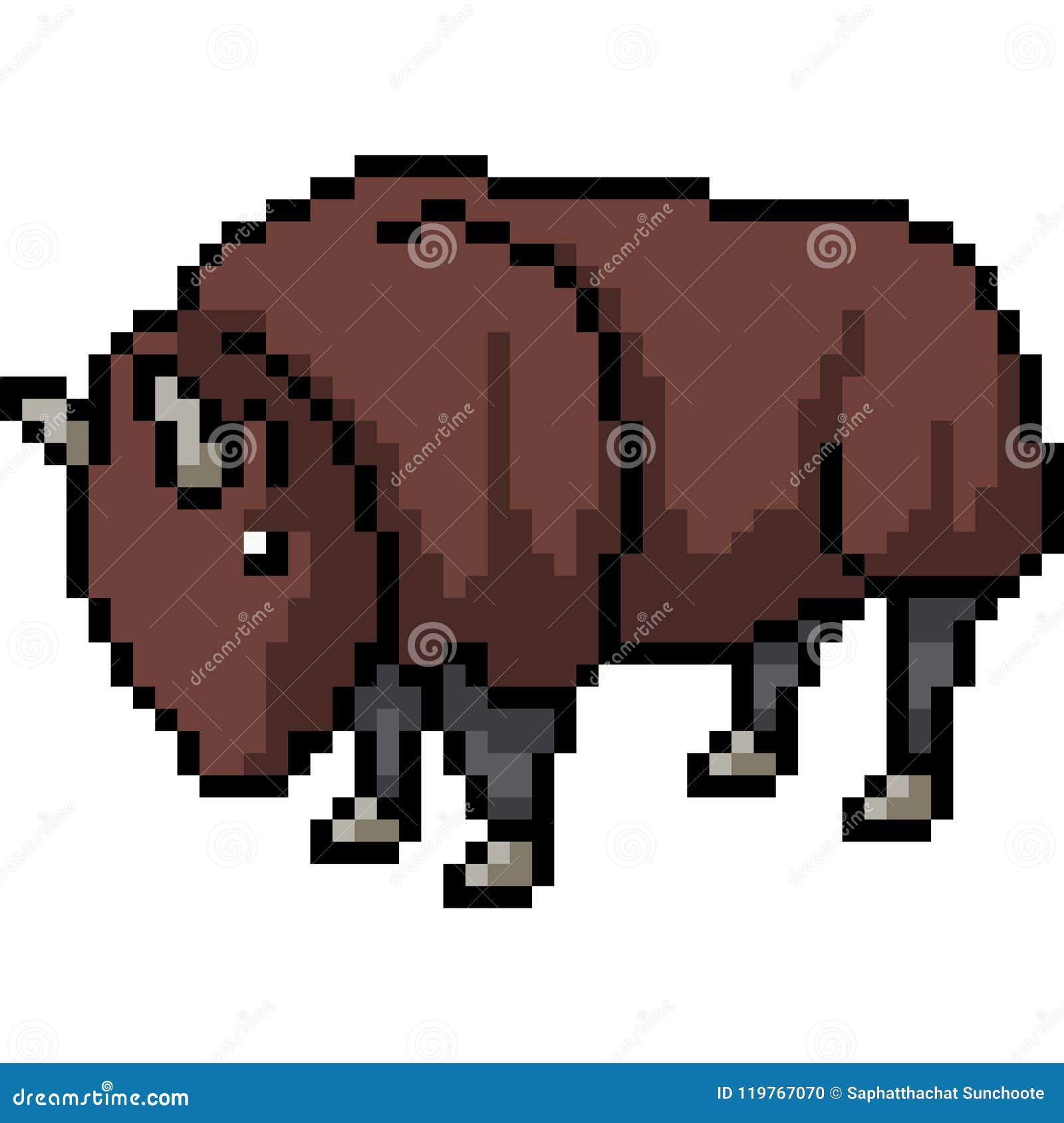 Toro Del Arte Del Pixel Del Vector Ilustración del Vector - Ilustración ...