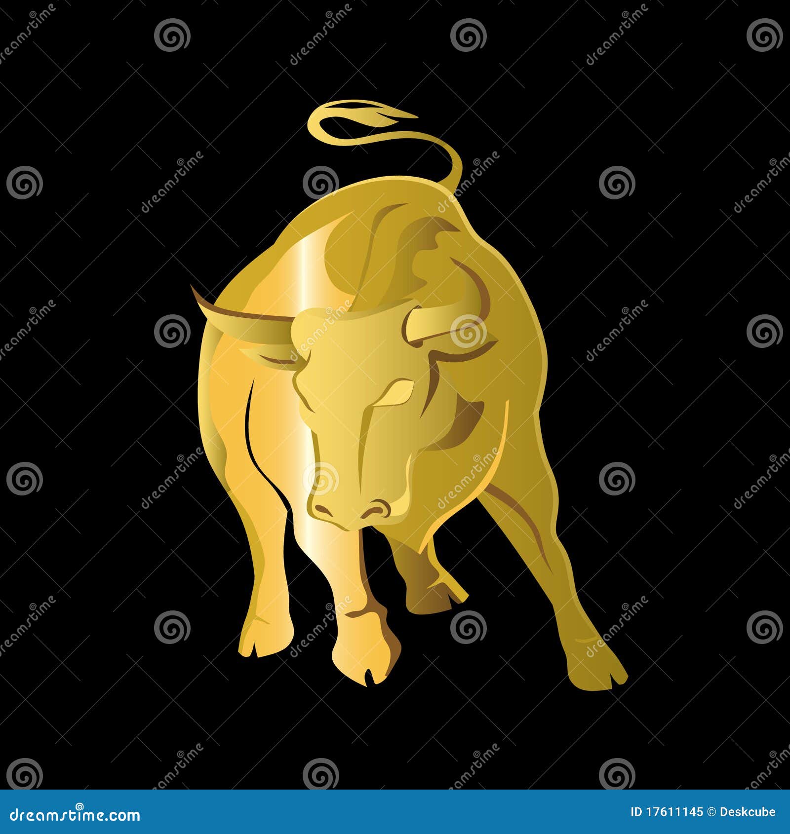 Toro Del Oro De La Insignia Ilustración del Vector - Ilustración de ...