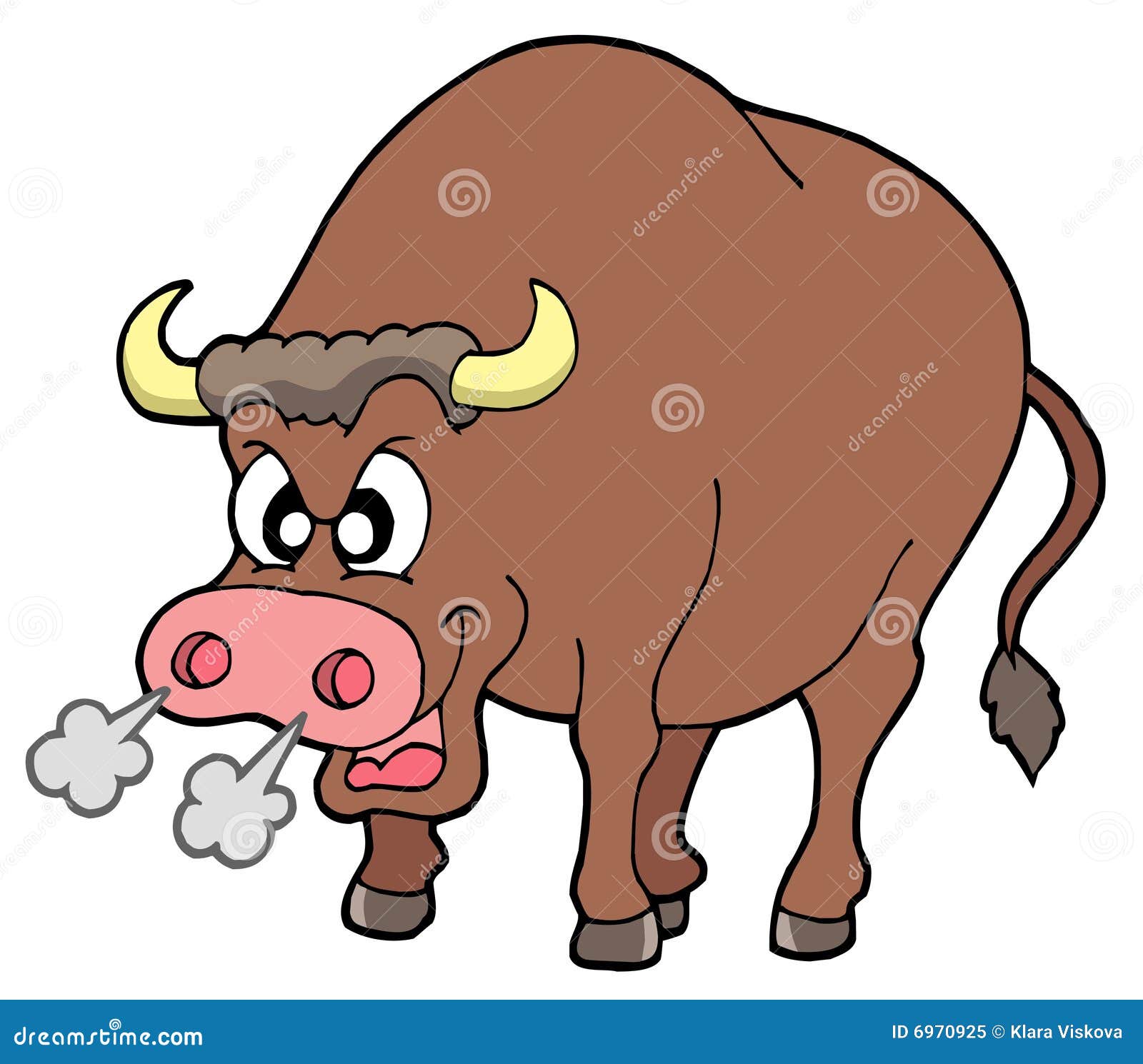 Toro enojado ilustración del vector. Ilustración de tauro - 6970925