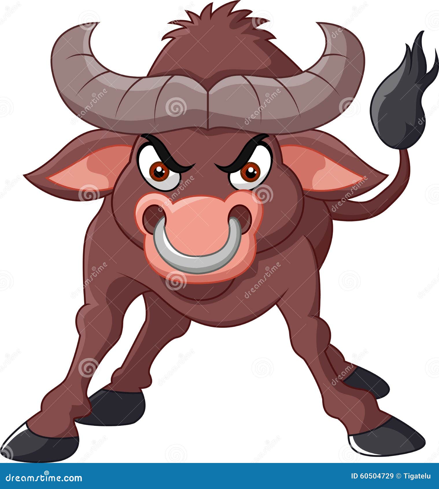 Toro Enojado Con Poder Fuerte Ilustración del Vector - Ilustración de ...