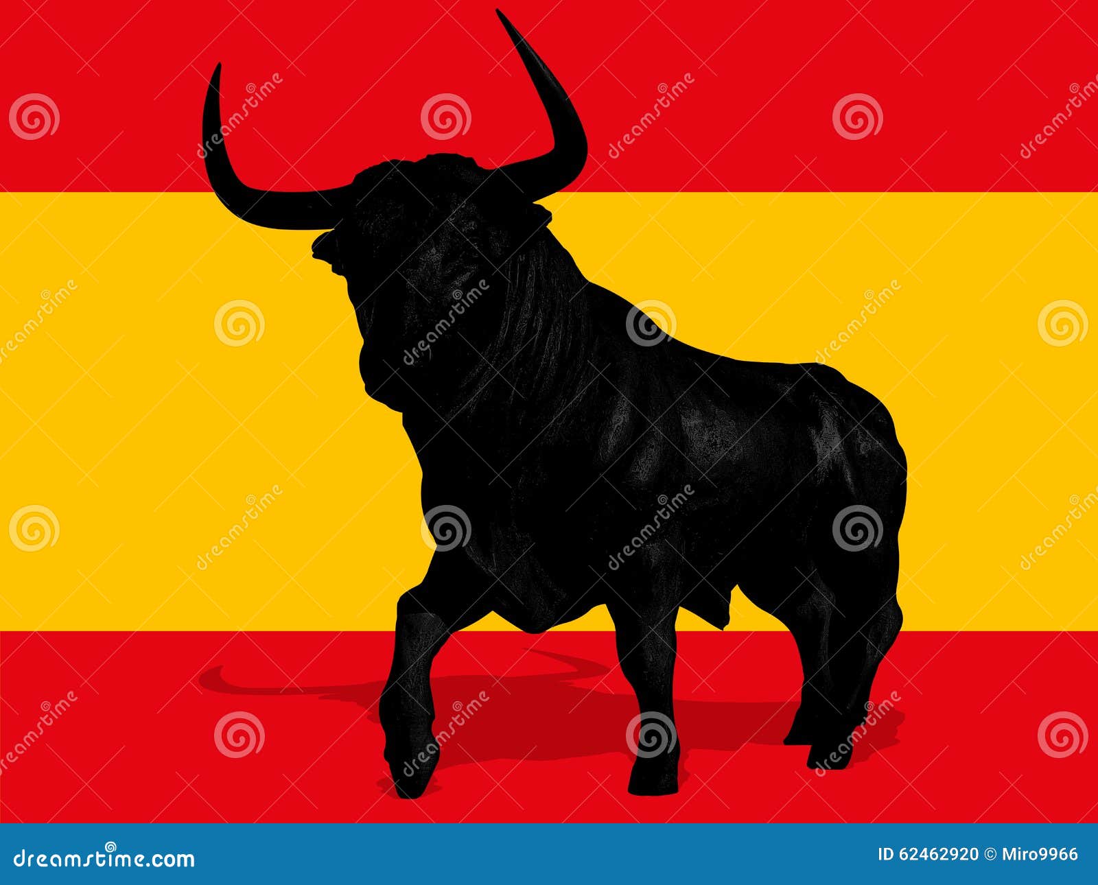 Toro español stock de ilustración. Ilustración de negro - 62462920