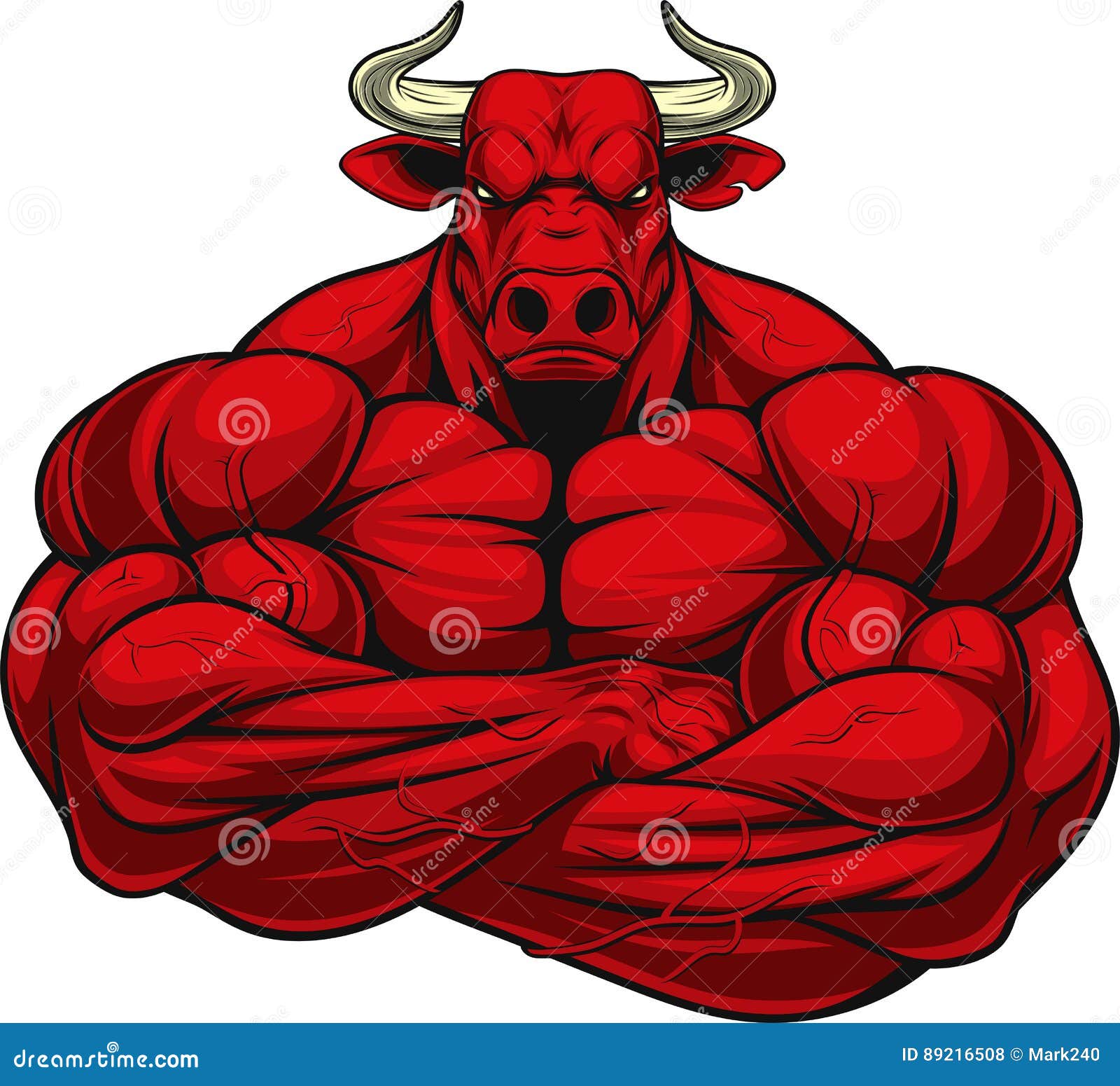 Toro feroz fuerte ilustración del vector. Ilustración de ganados - 89216508