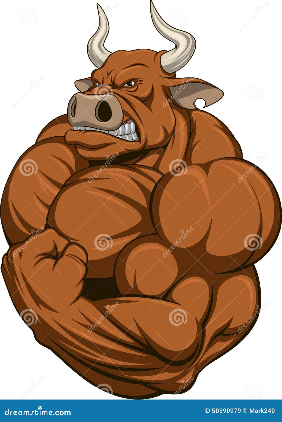Toro fuerte ilustración del vector. Ilustración de sano - 50590979