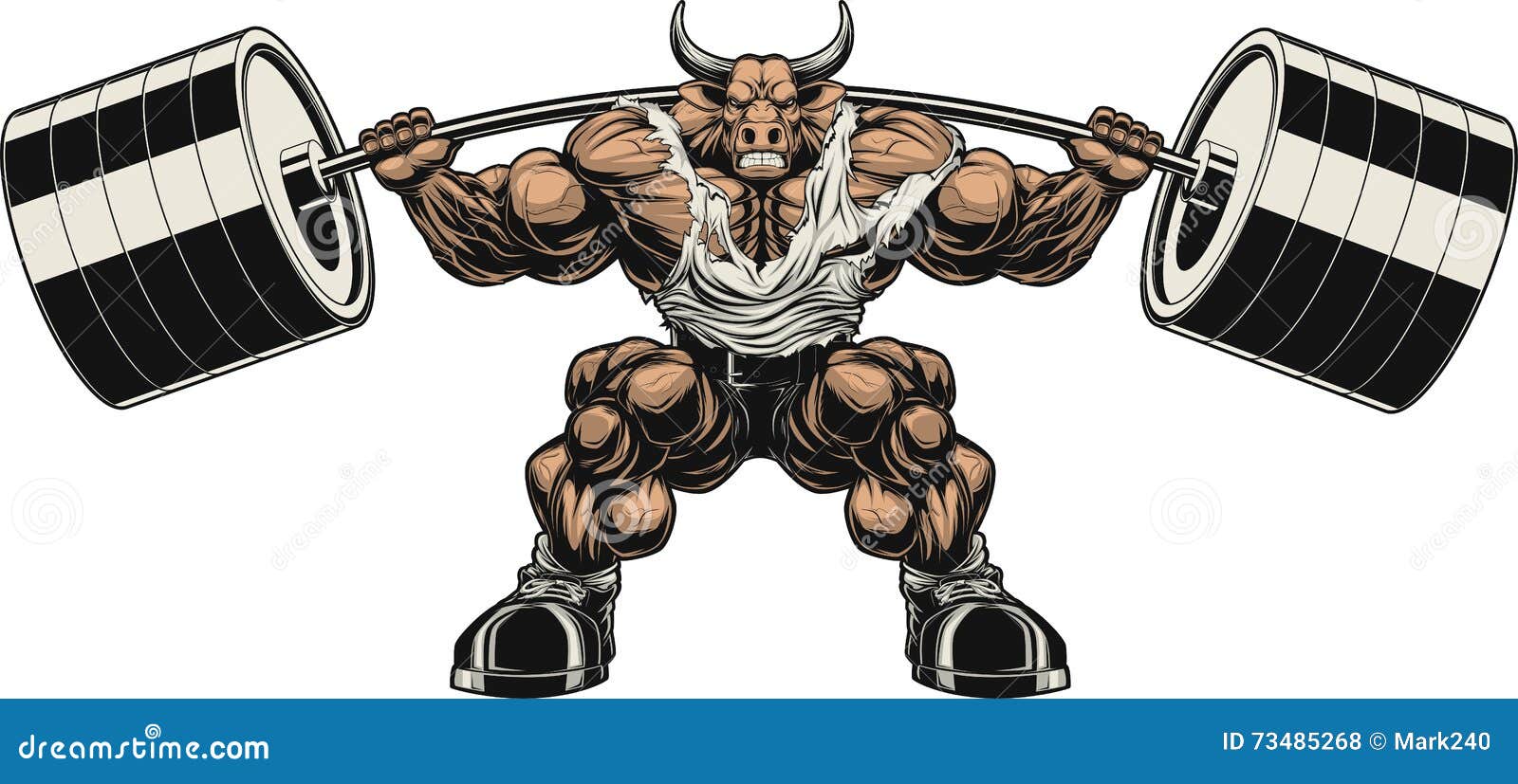 Toro fuerte ilustración del vector. Ilustración de pesado - 73485268