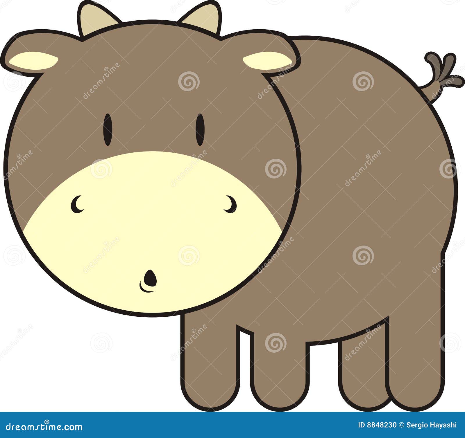 Toro lindo del bebé ilustración del vector. Ilustración de joven - 8848230