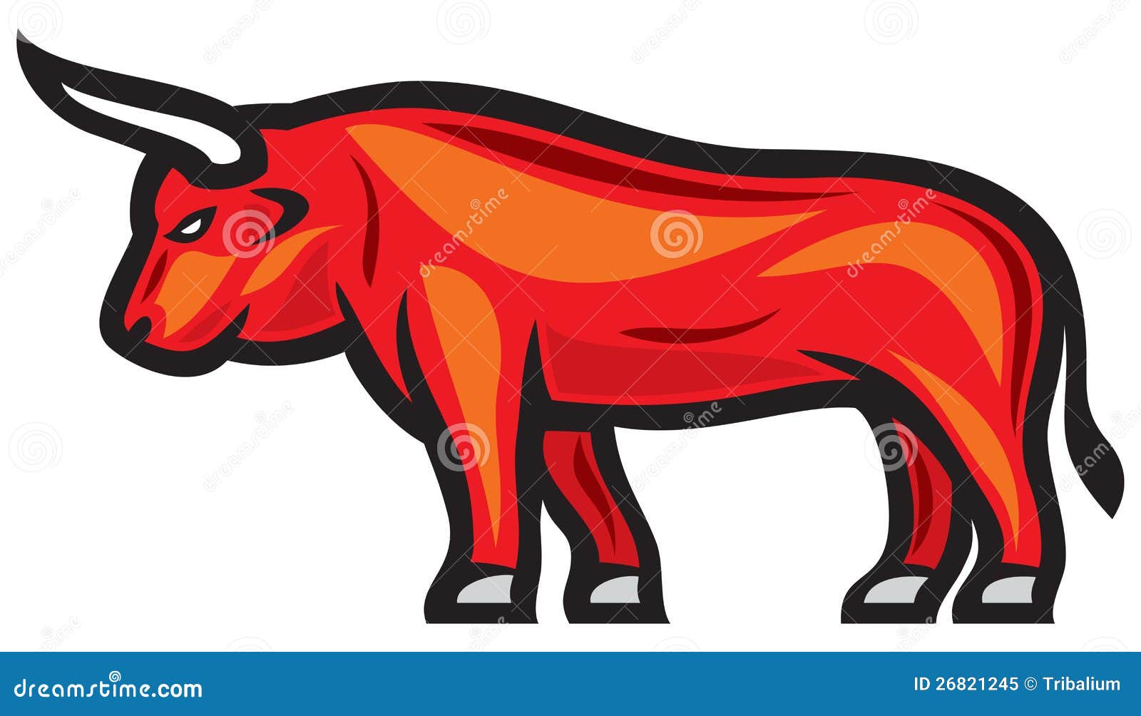 Toro rojo ilustración del vector. Ilustración de rojo - 26821245