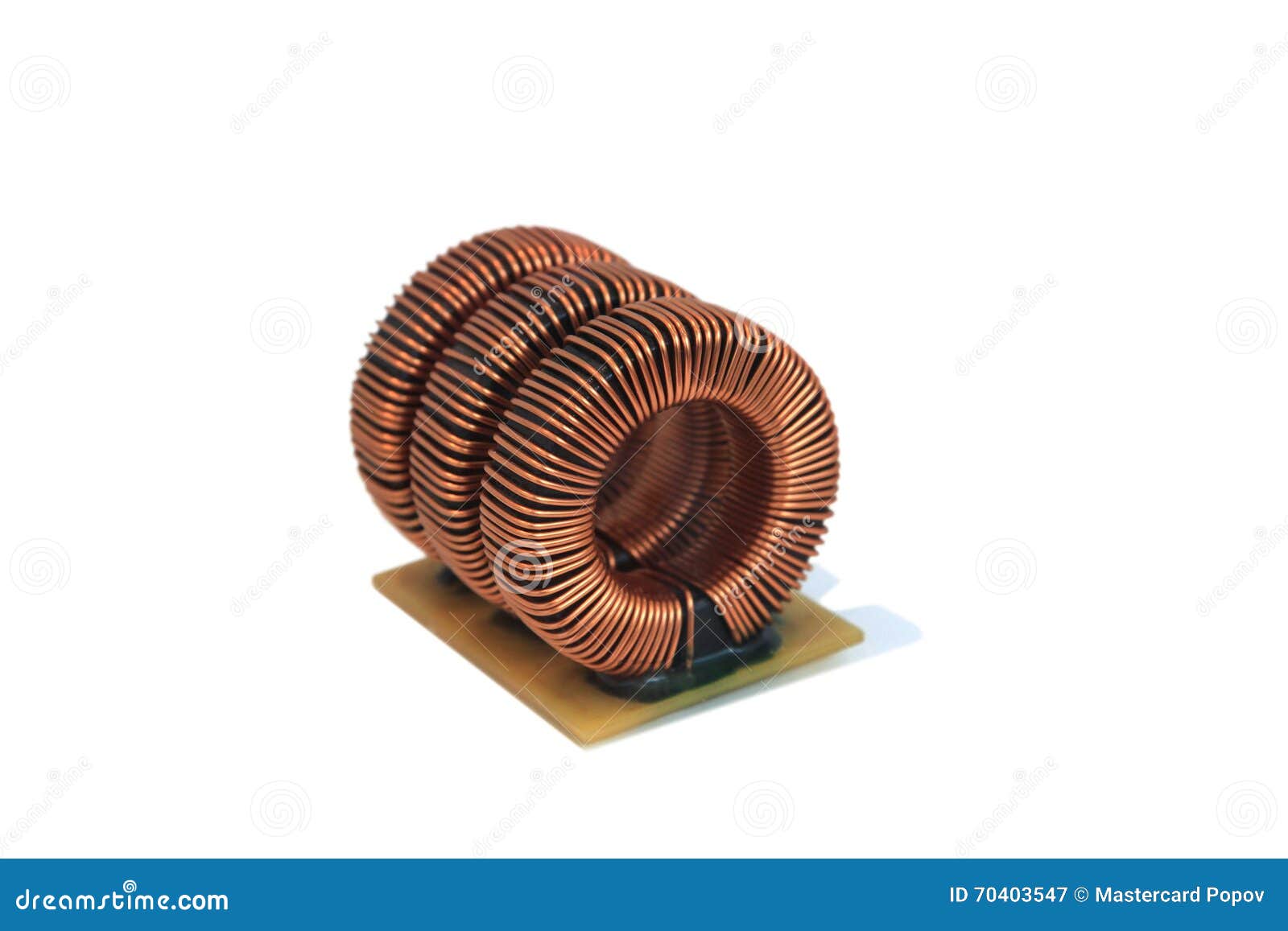 An Inductor, Toroidal Coil On A Ring With Visible Copper Scroll, Wound ...