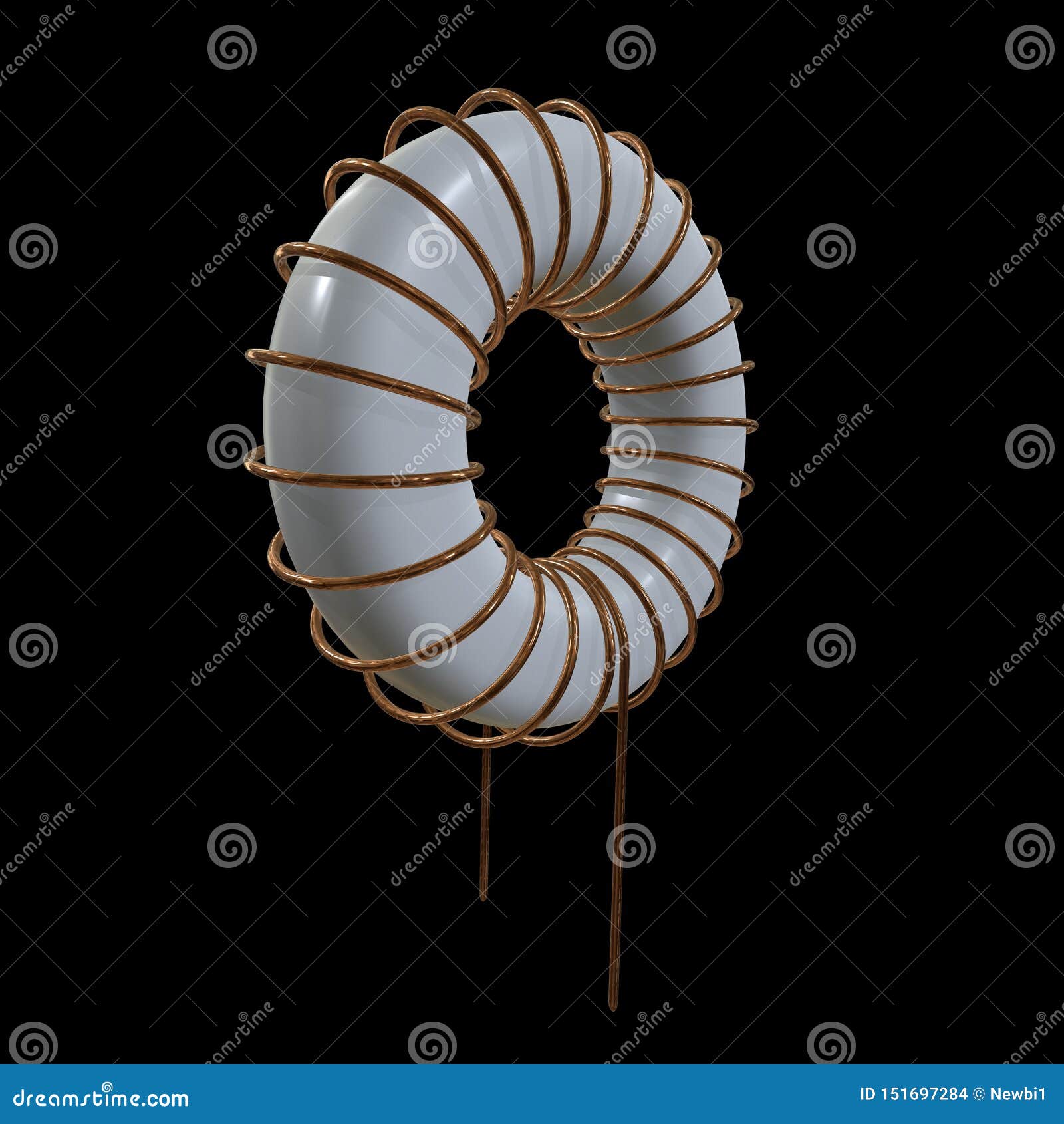 Toroidal Coil Inductor stock illustration. Illustration of equipment ...