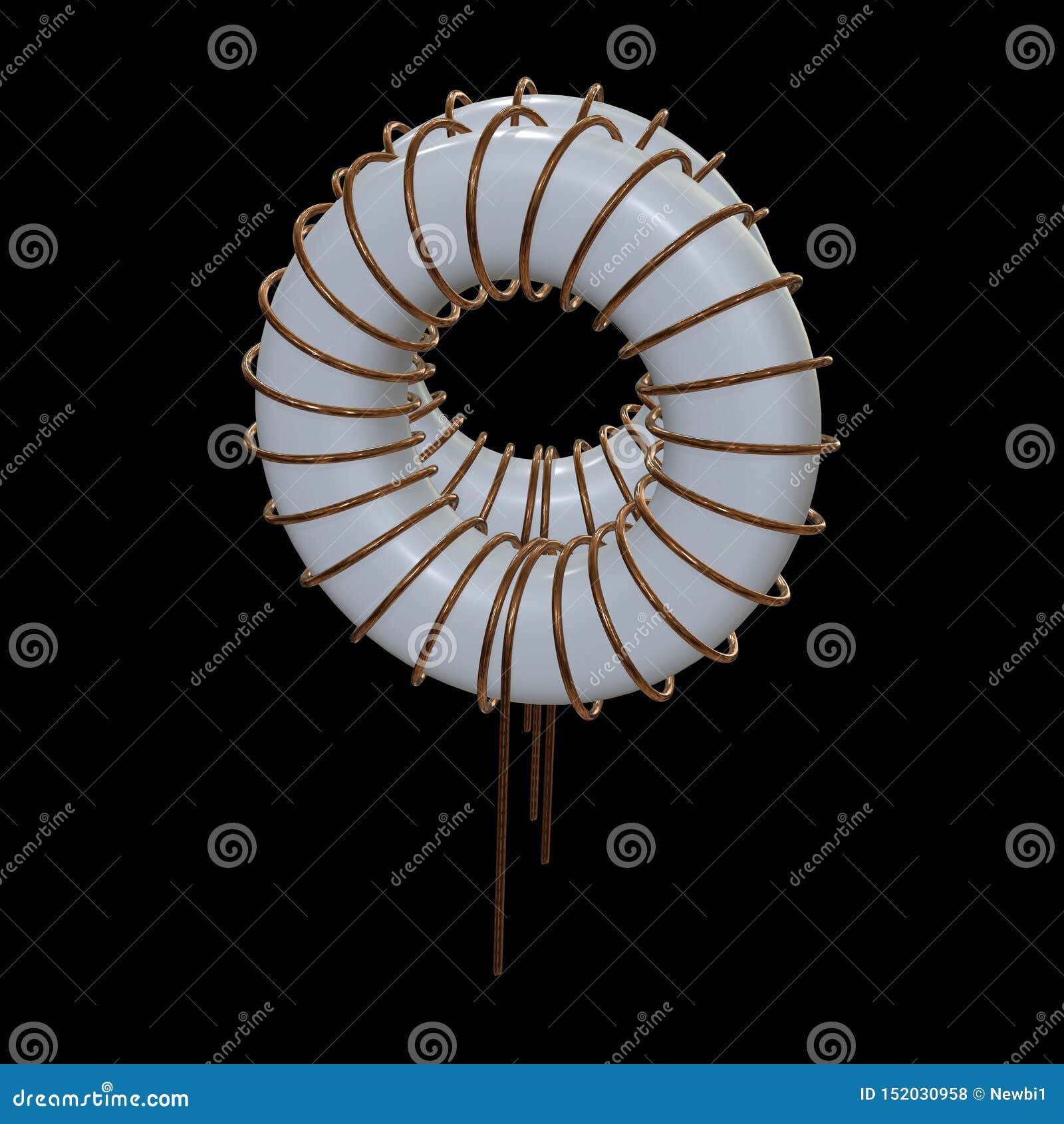 Toroidal Coil Inductor stock illustration. Illustration of conductor ...