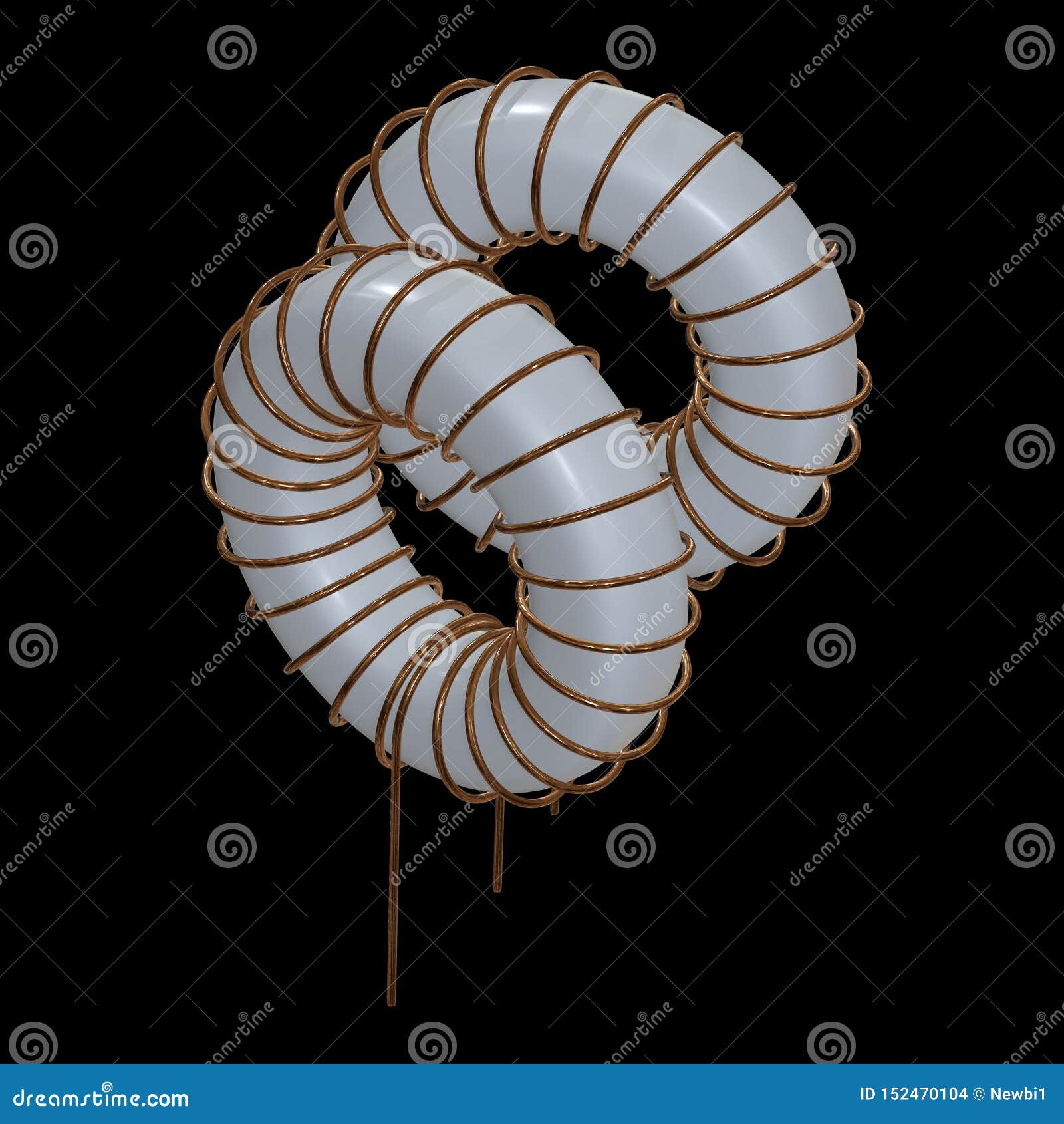 Toroidal Coil Inductor stock illustration. Illustration of coil - 152470104