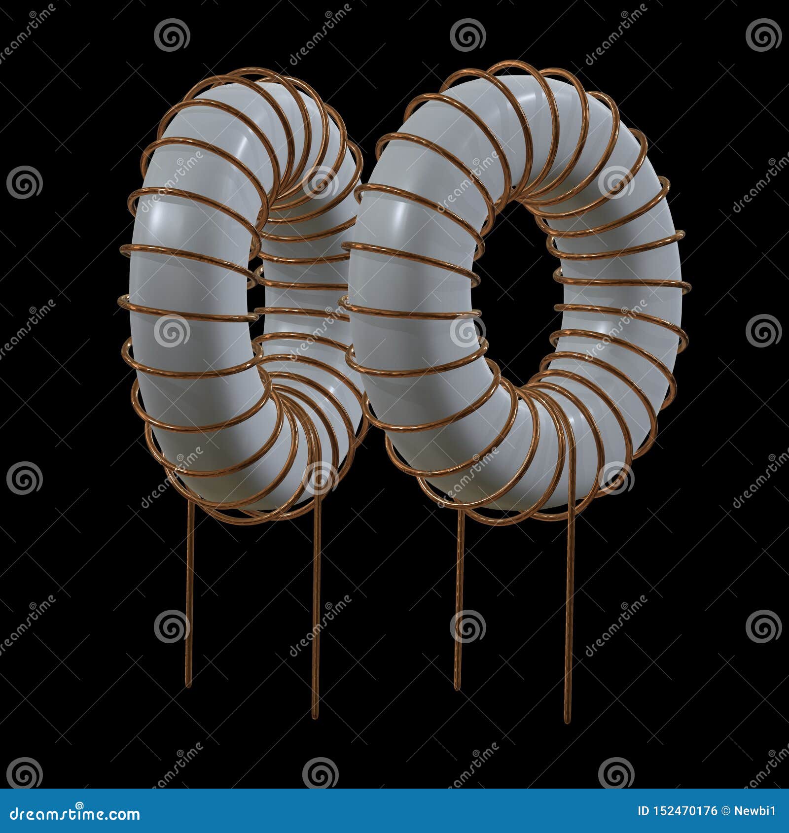 Ferrite Core Transformer Component Symbol For Circuit Design Royalty ...