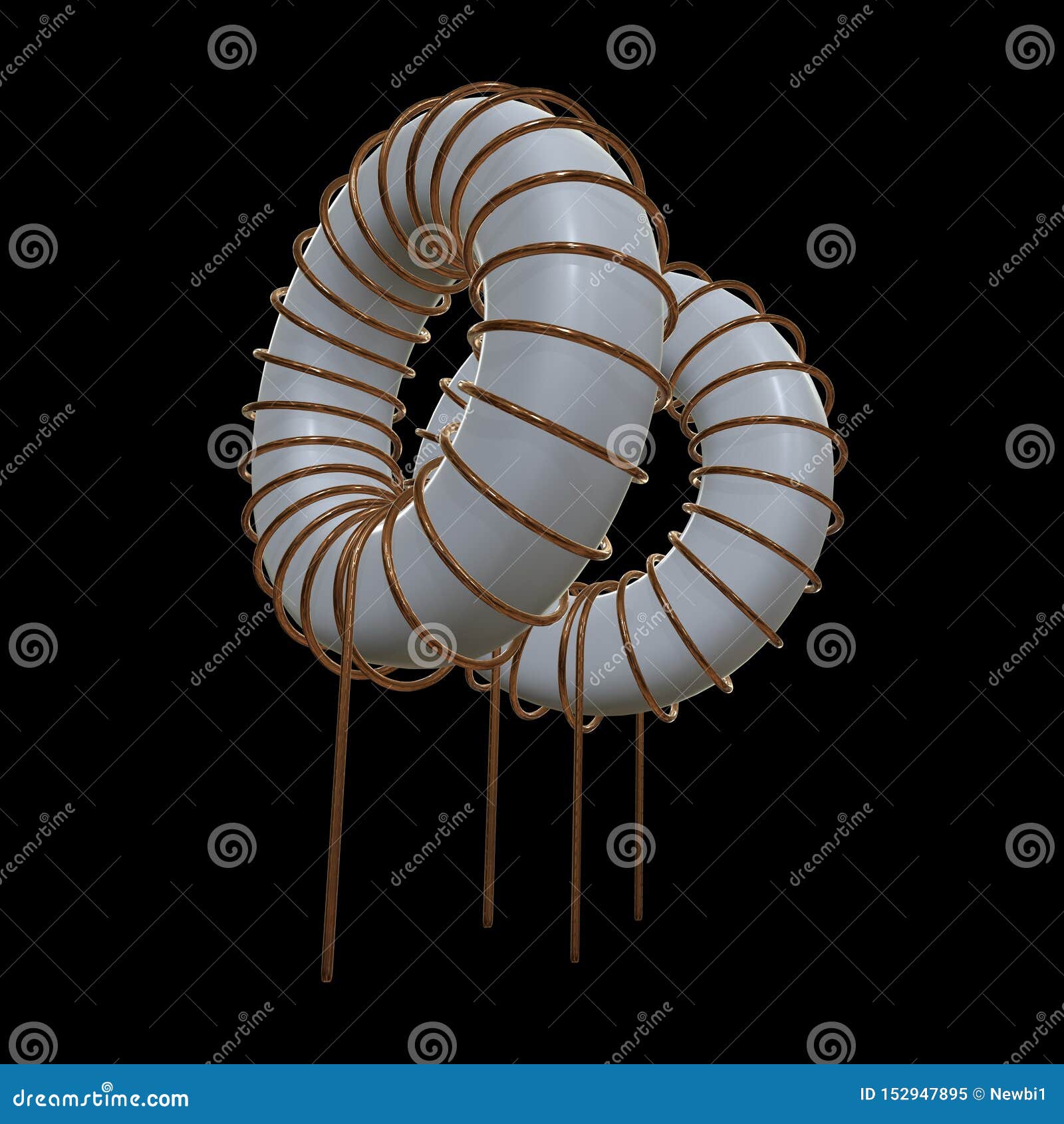 Toroidal Coil Inductor stock illustration. Illustration of coil - 152947895
