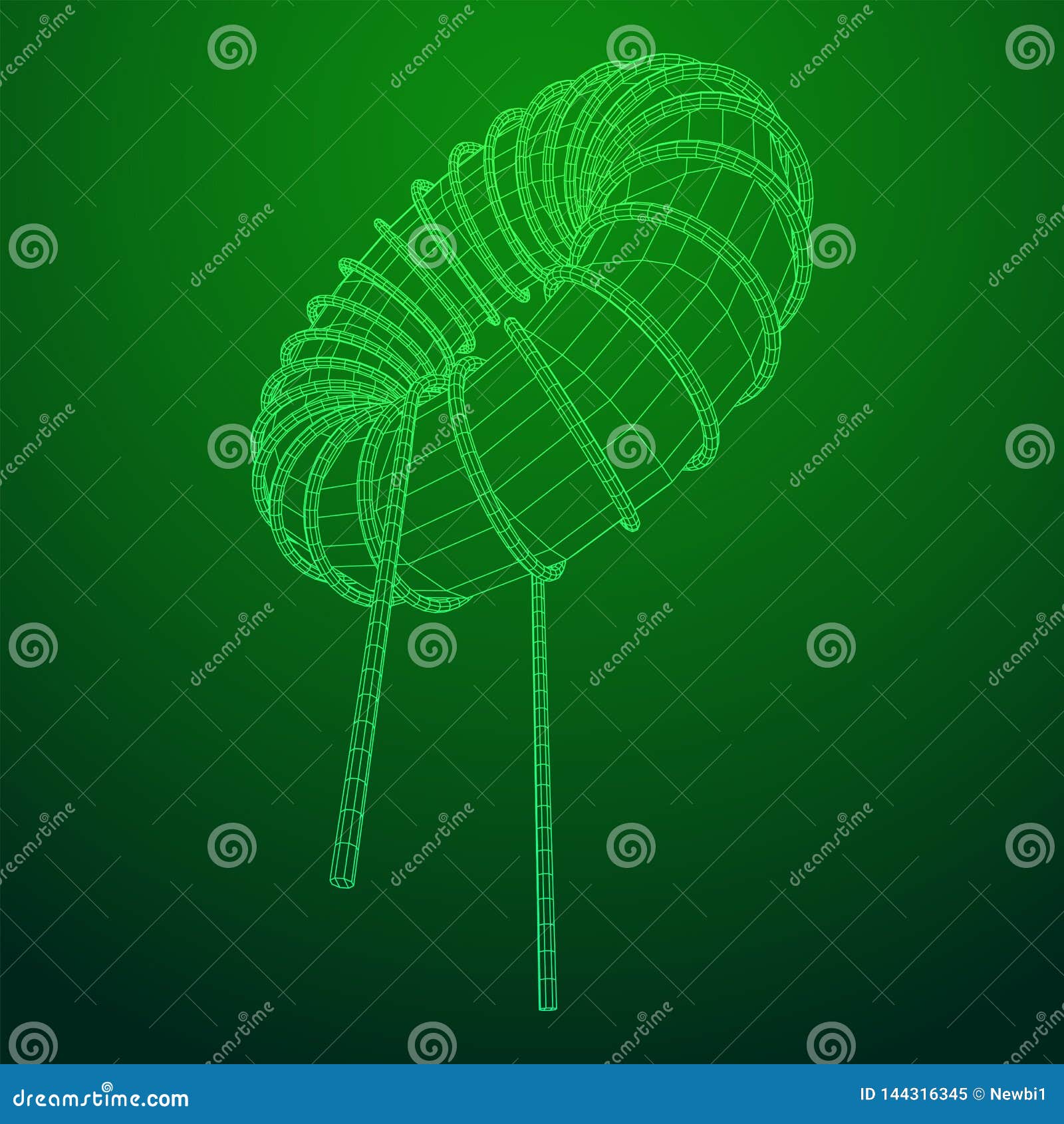 Toroidal Coil Inductor stock vector. Illustration of core - 144316345