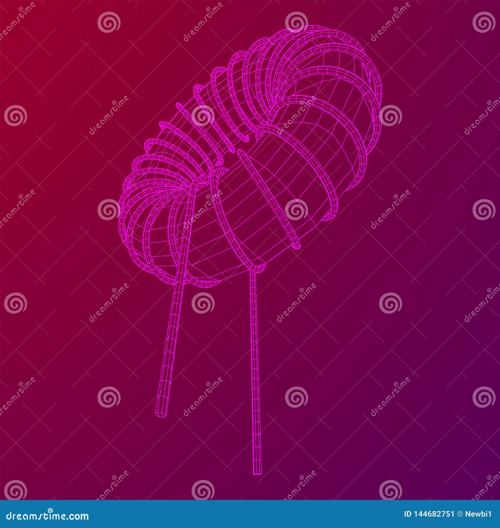 Toroidal Coil Inductor stock vector. Illustration of electromagnetic ...