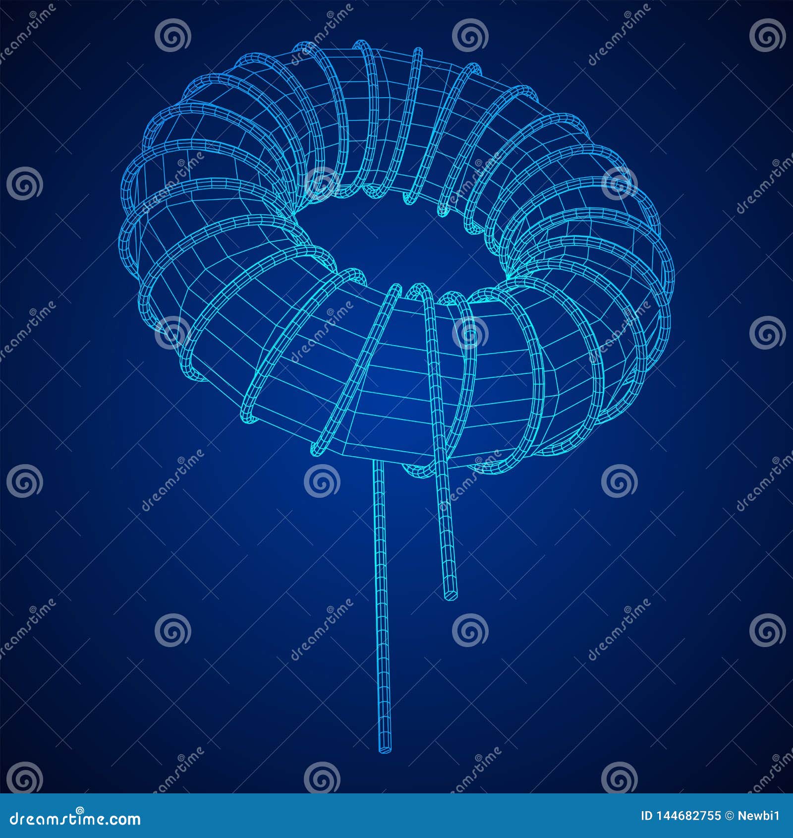 Toroidal Coil Inductor stock vector. Illustration of inductor - 144682755