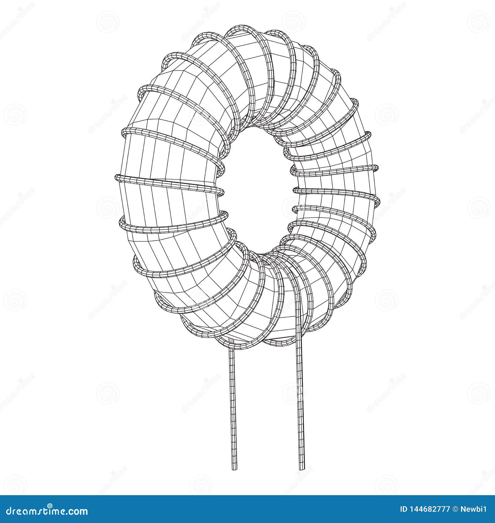 Toroidal Coil Inductor stock vector. Illustration of flux - 144682777