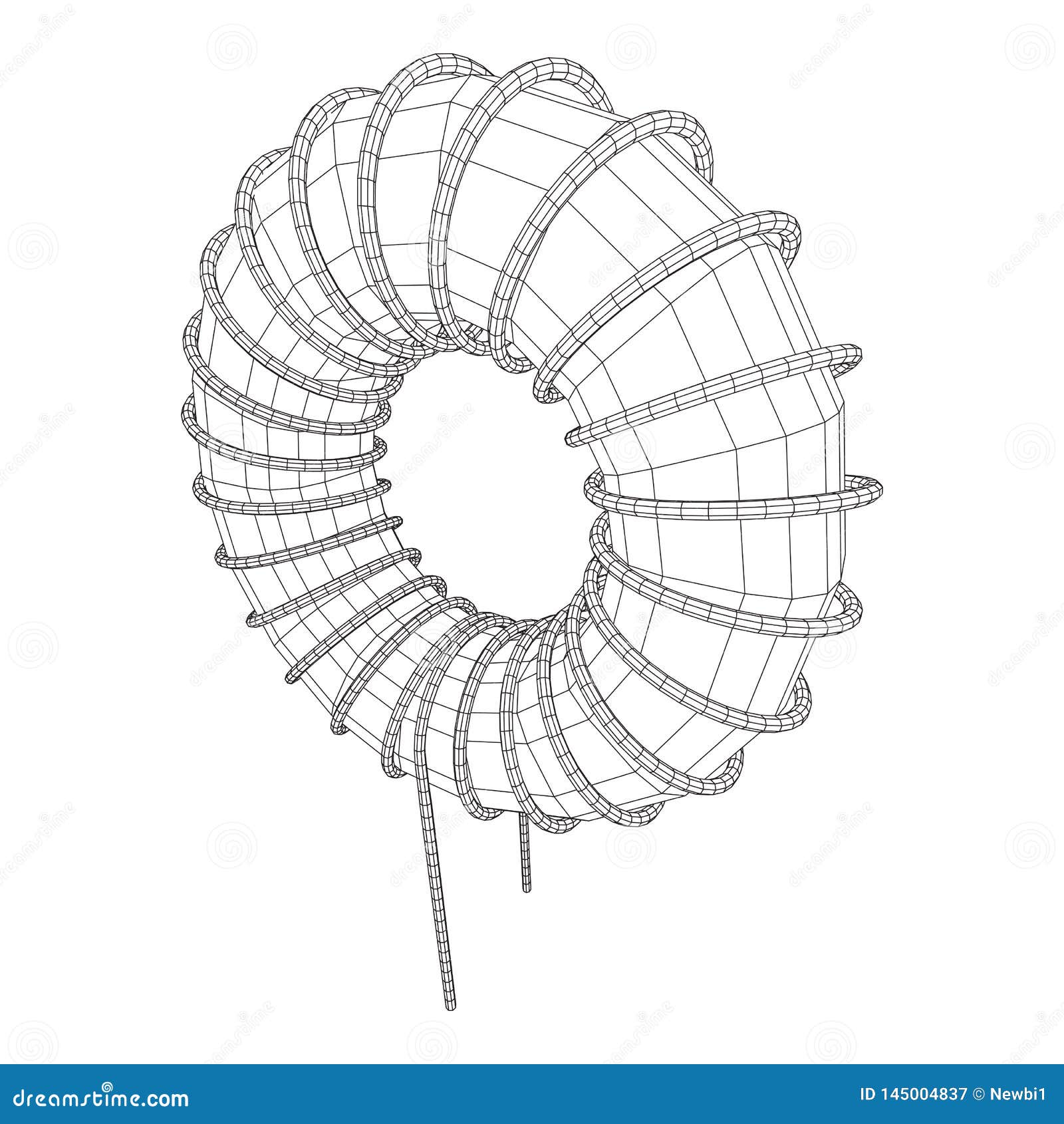 Toroidal Coil Inductor stock vector. Illustration of flux - 145004837