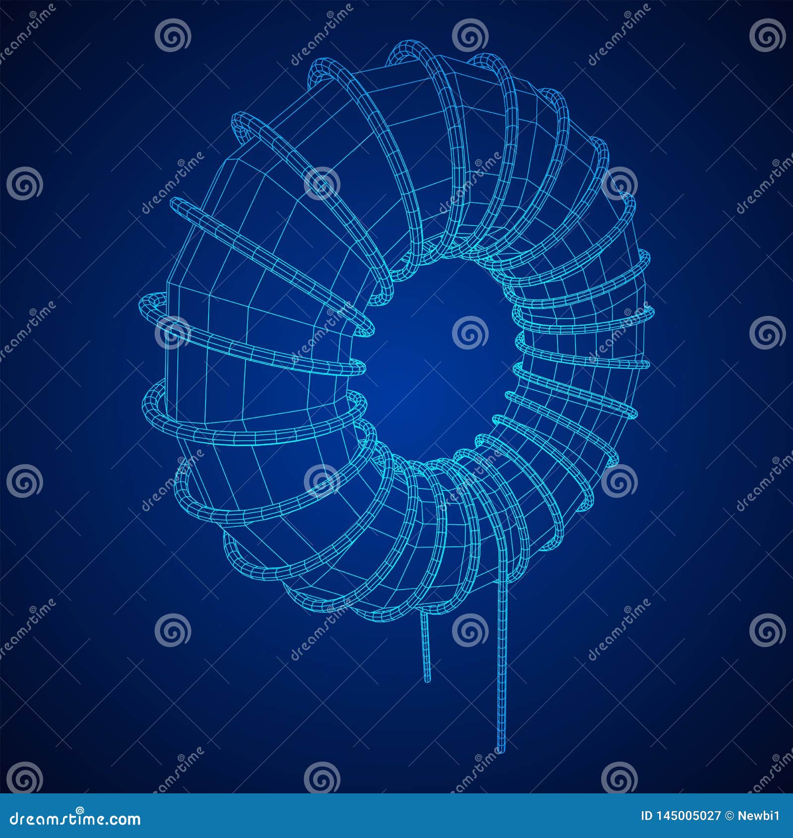 Toroidal Coil Inductor stock vector. Illustration of inductance - 145005027