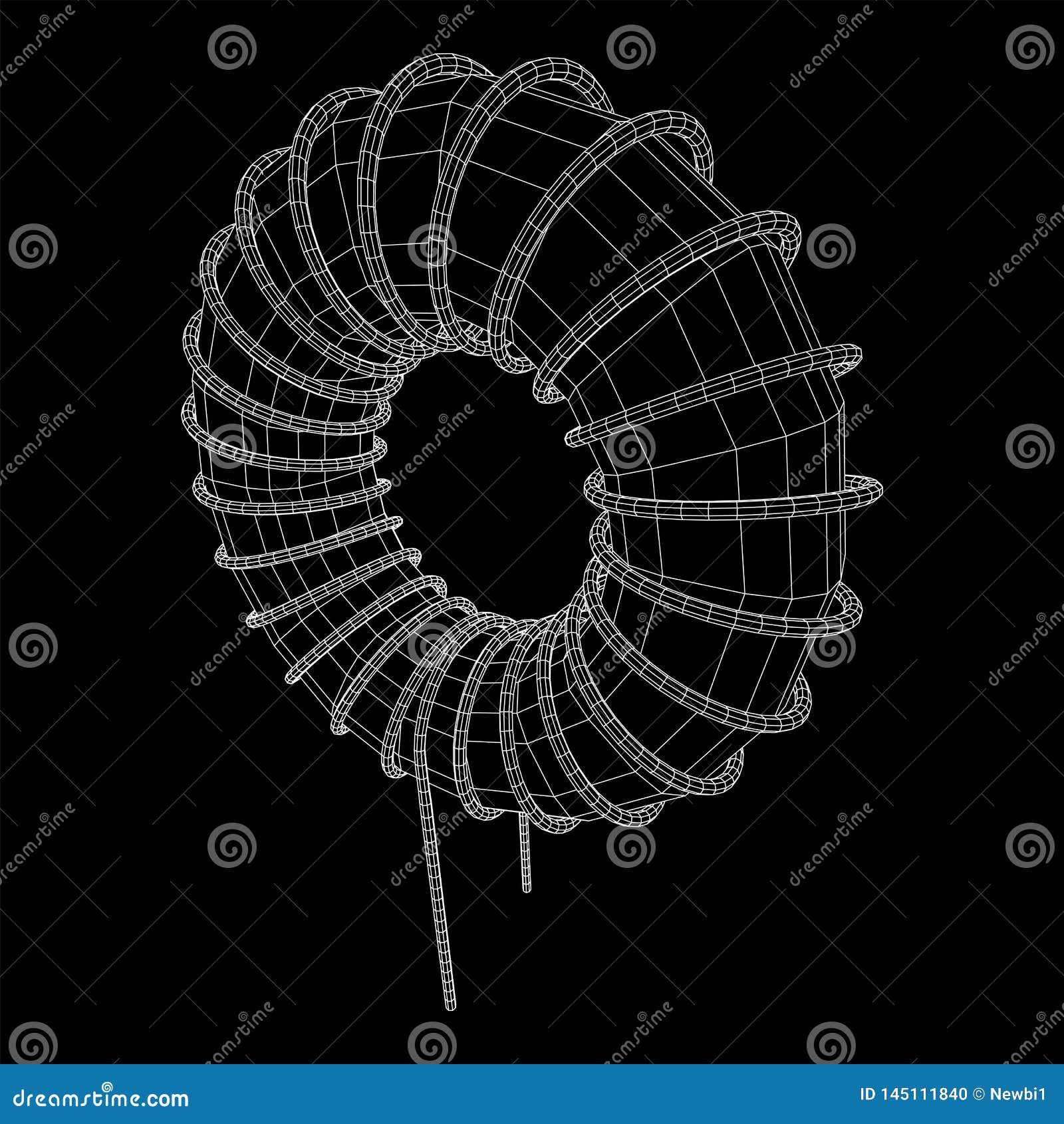 Toroidal Coil Inductor stock vector. Illustration of mesh - 145111840