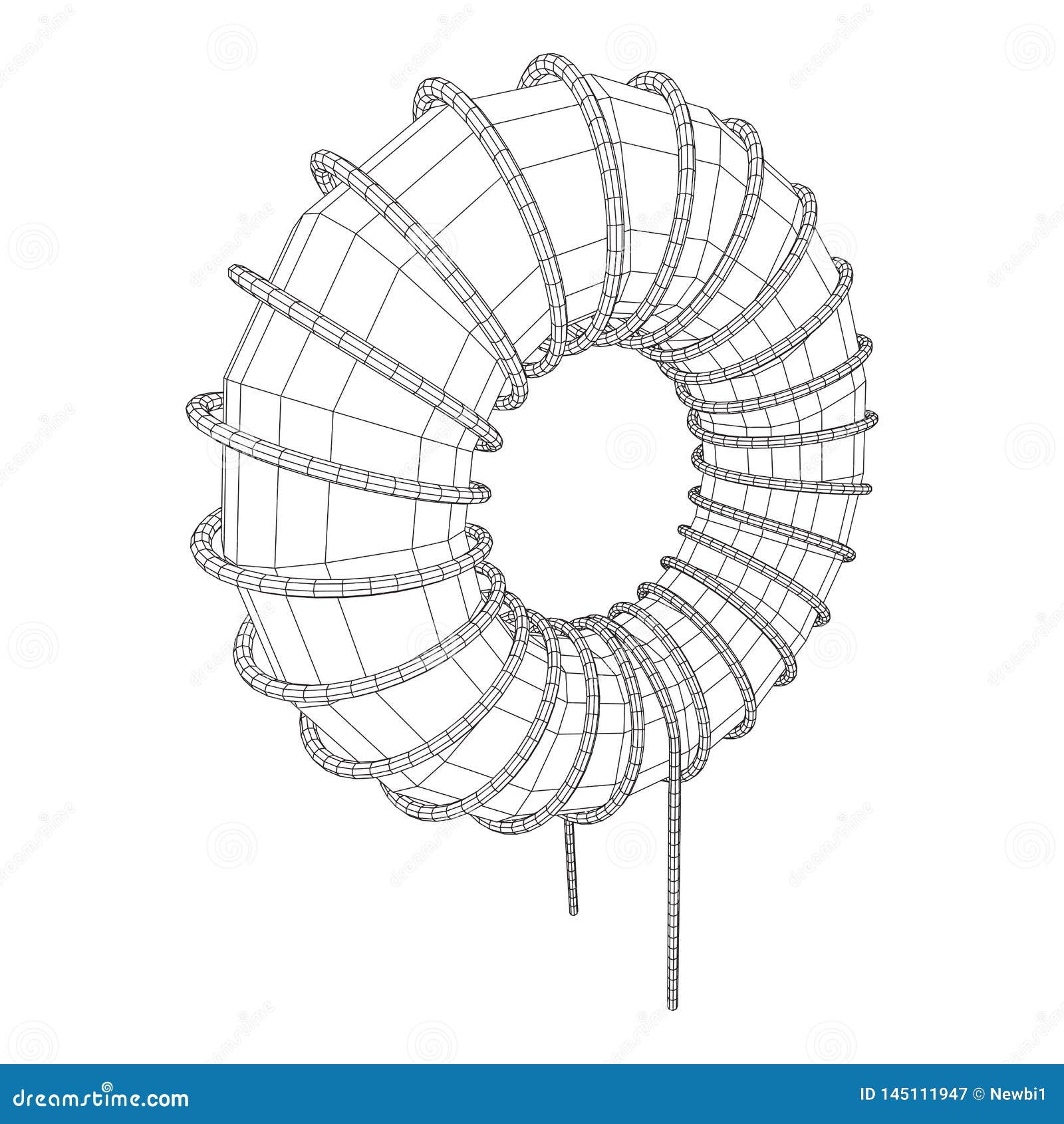 Toroidal Coil Inductor stock vector. Illustration of electronic - 145111947