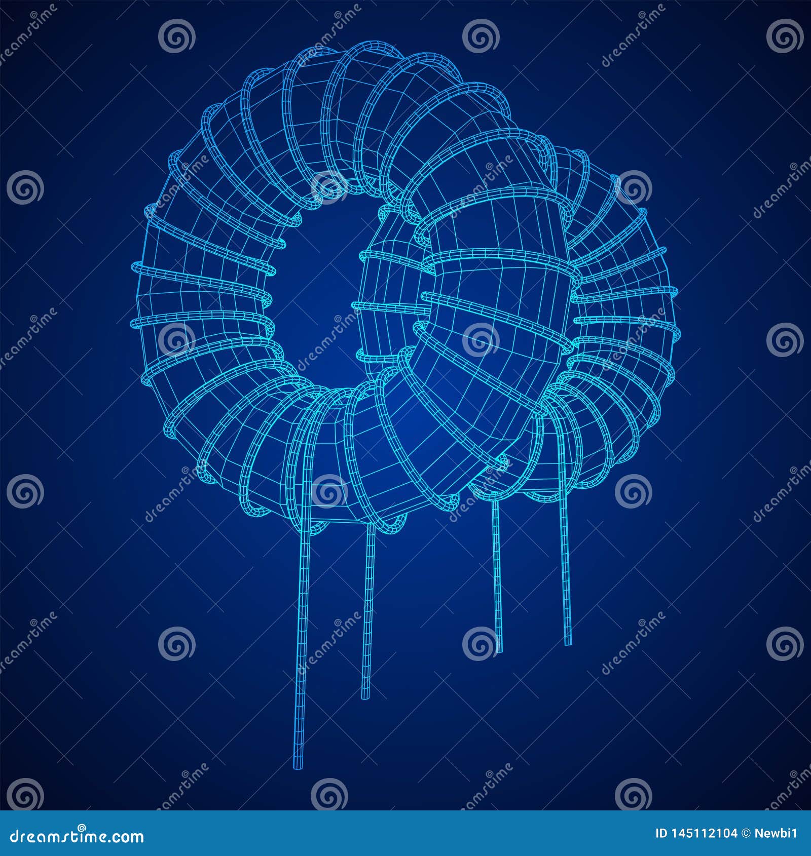 Toroidal Coil Inductor stock vector. Illustration of core - 145112104