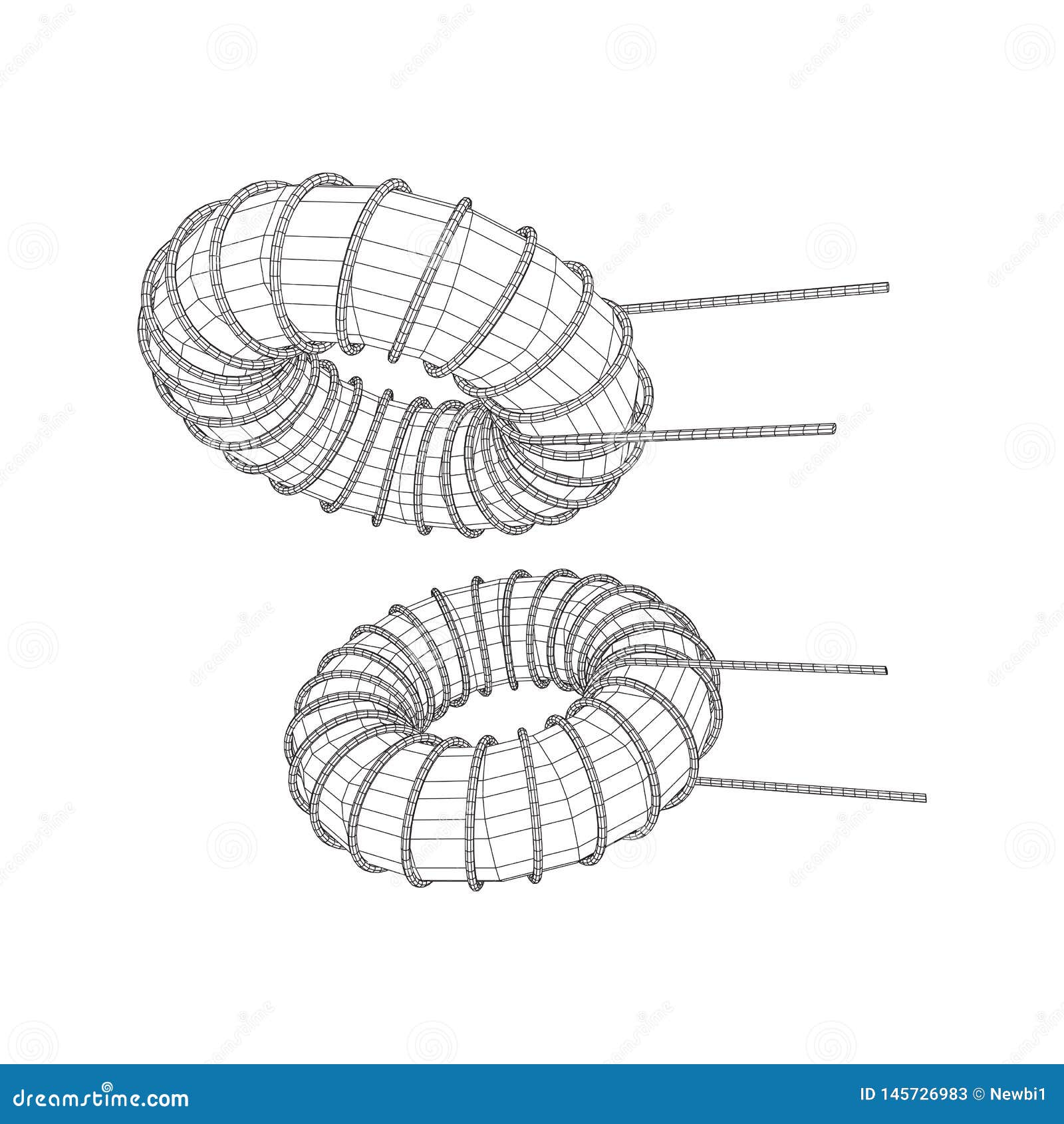 Toroidal Coil Inductor stock vector. Illustration of electric - 145726983