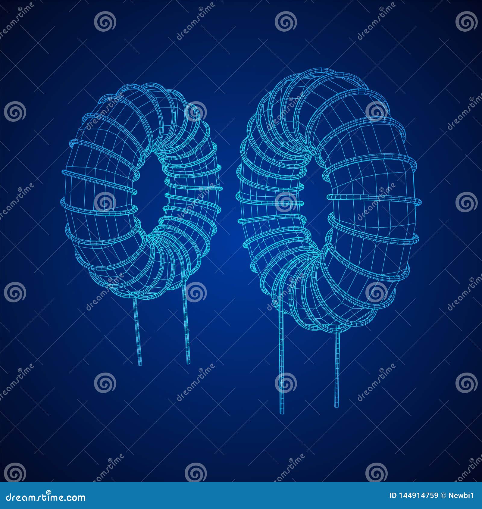 Toroidal Coil Inductor stock vector. Illustration of electric - 144914759