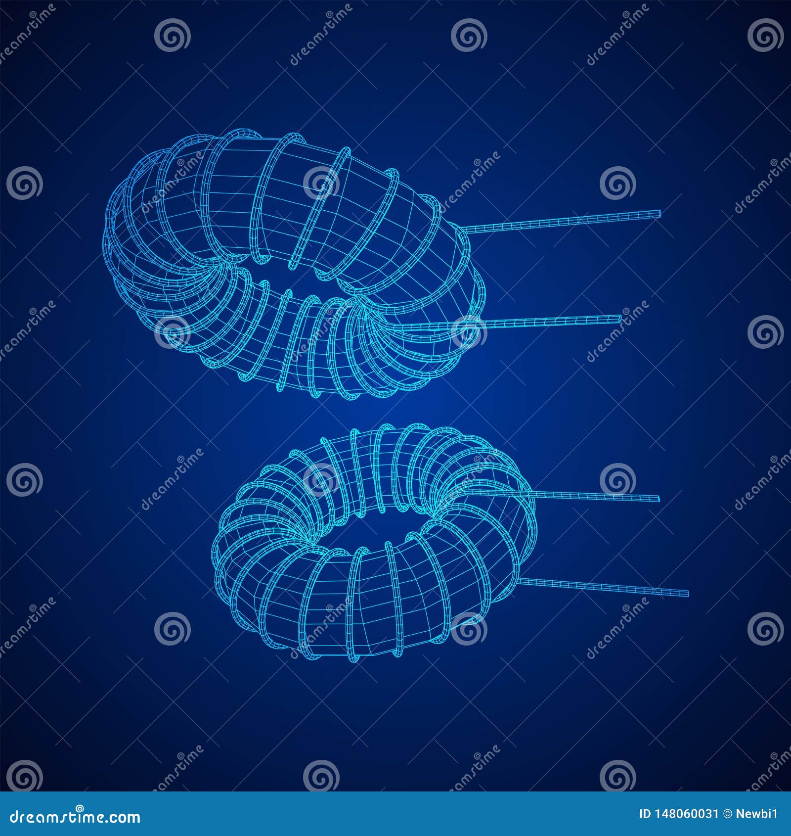 Toroidal Coil Inductor stock vector. Illustration of flow - 148060031