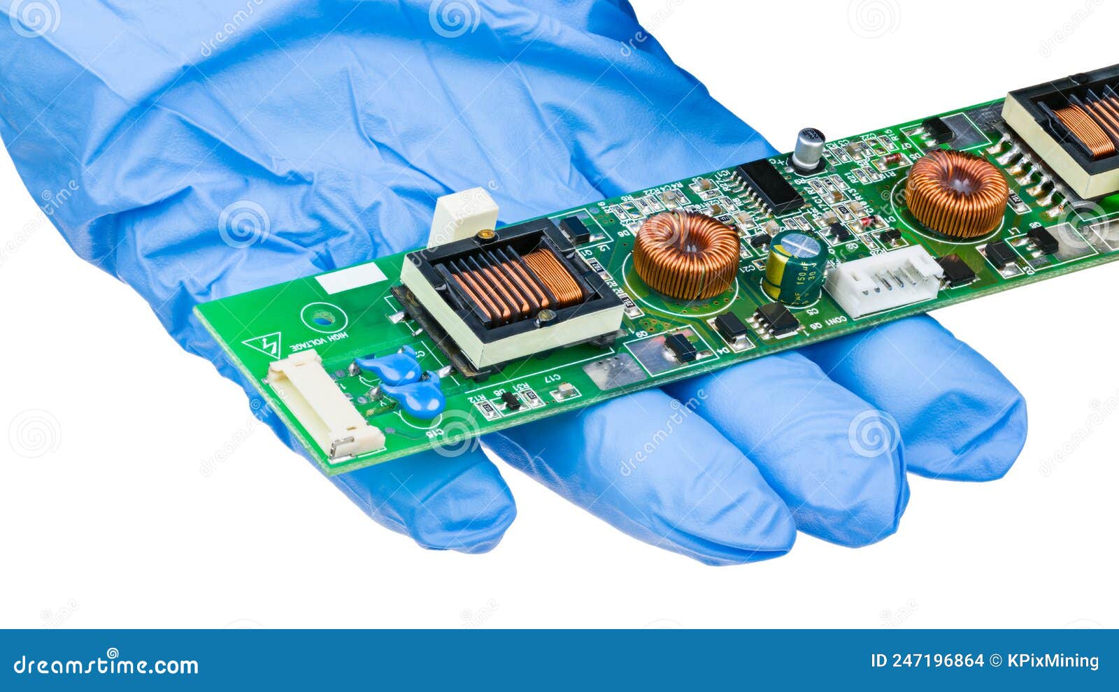 Toroidal Coils And Rectangular Transformers On PCB Detail Isolated On ...