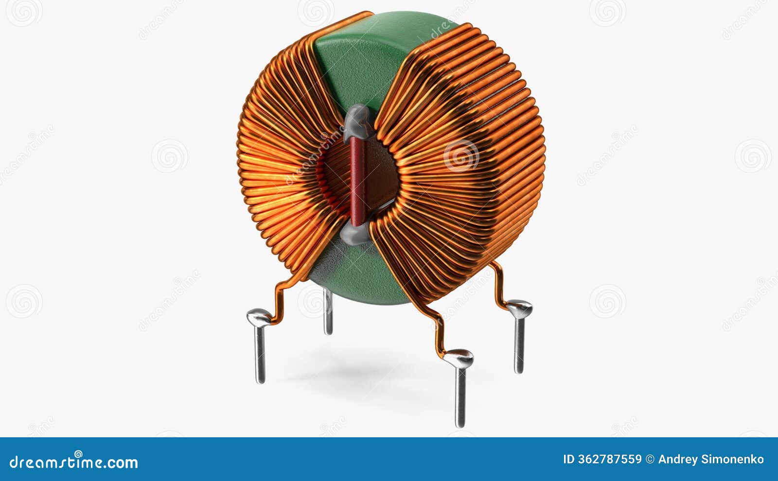 Toroidal Copper Coil Electronic Component with Leads Stock Image ...