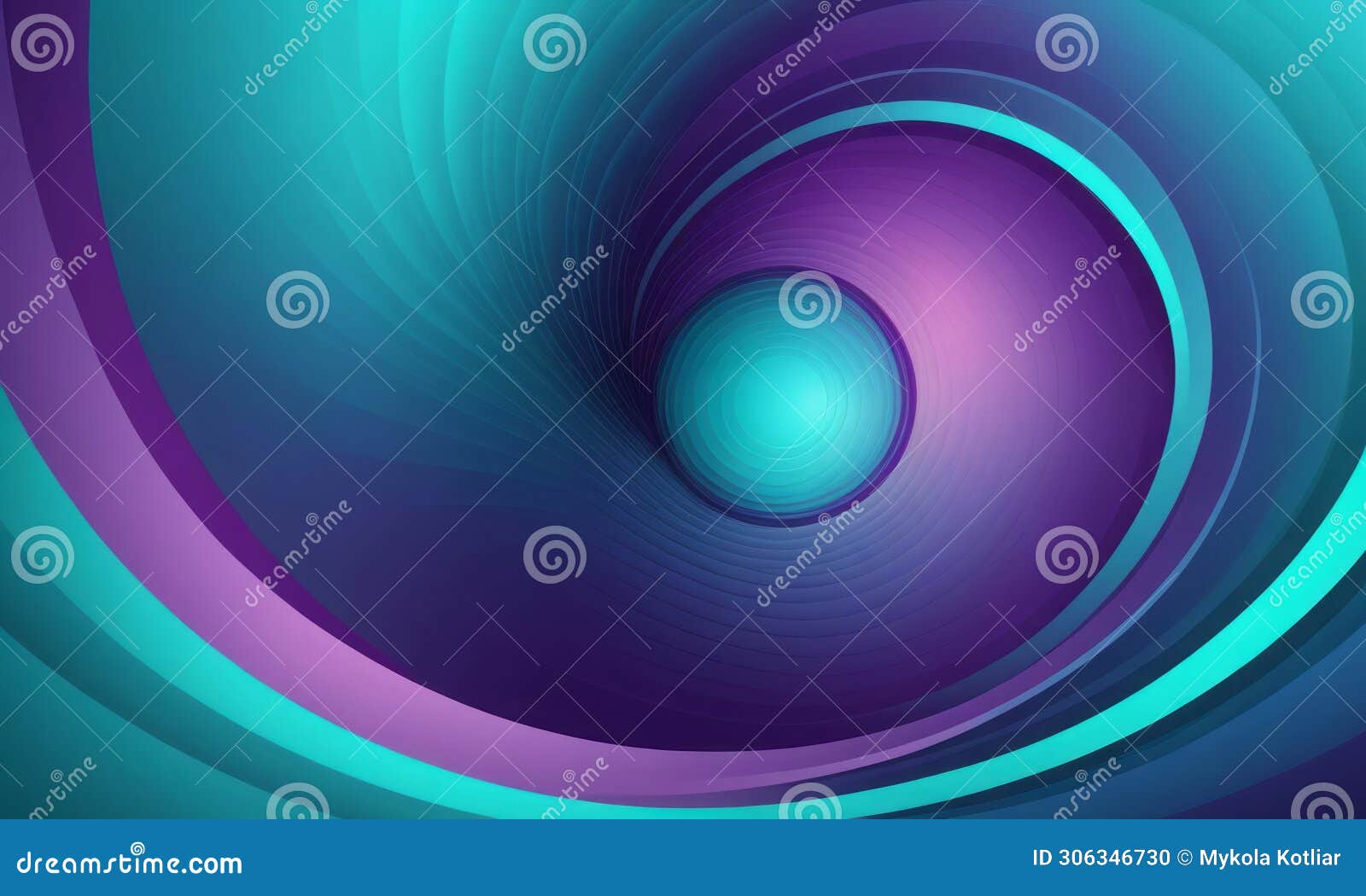 Toroidal Shapes in Aqua Dark Orchid Stock Photo - Image of gradient ...