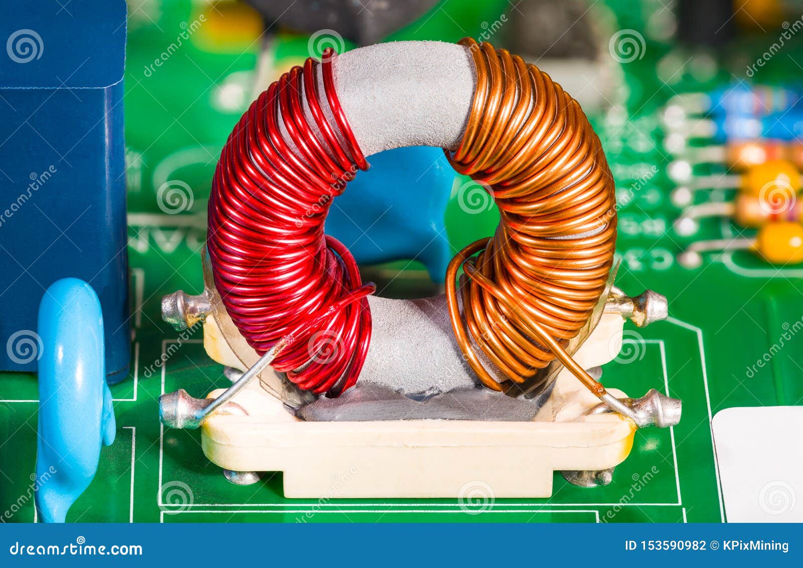 Toroidal Transformer Coil Colorful Wire Winding On Inductor With