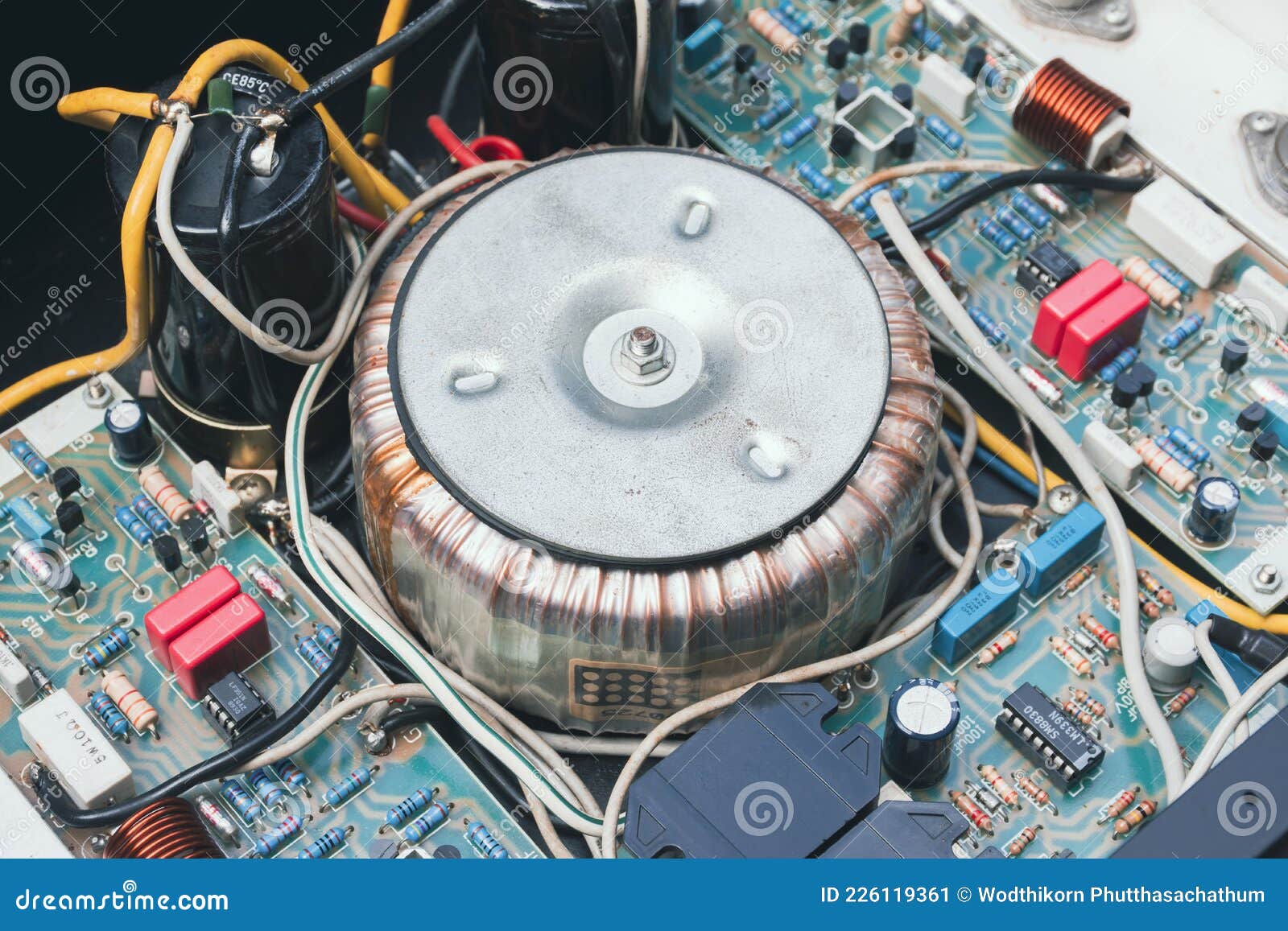 Toroidal Transformer in Electrical Appliance Stock Image - Image of ...