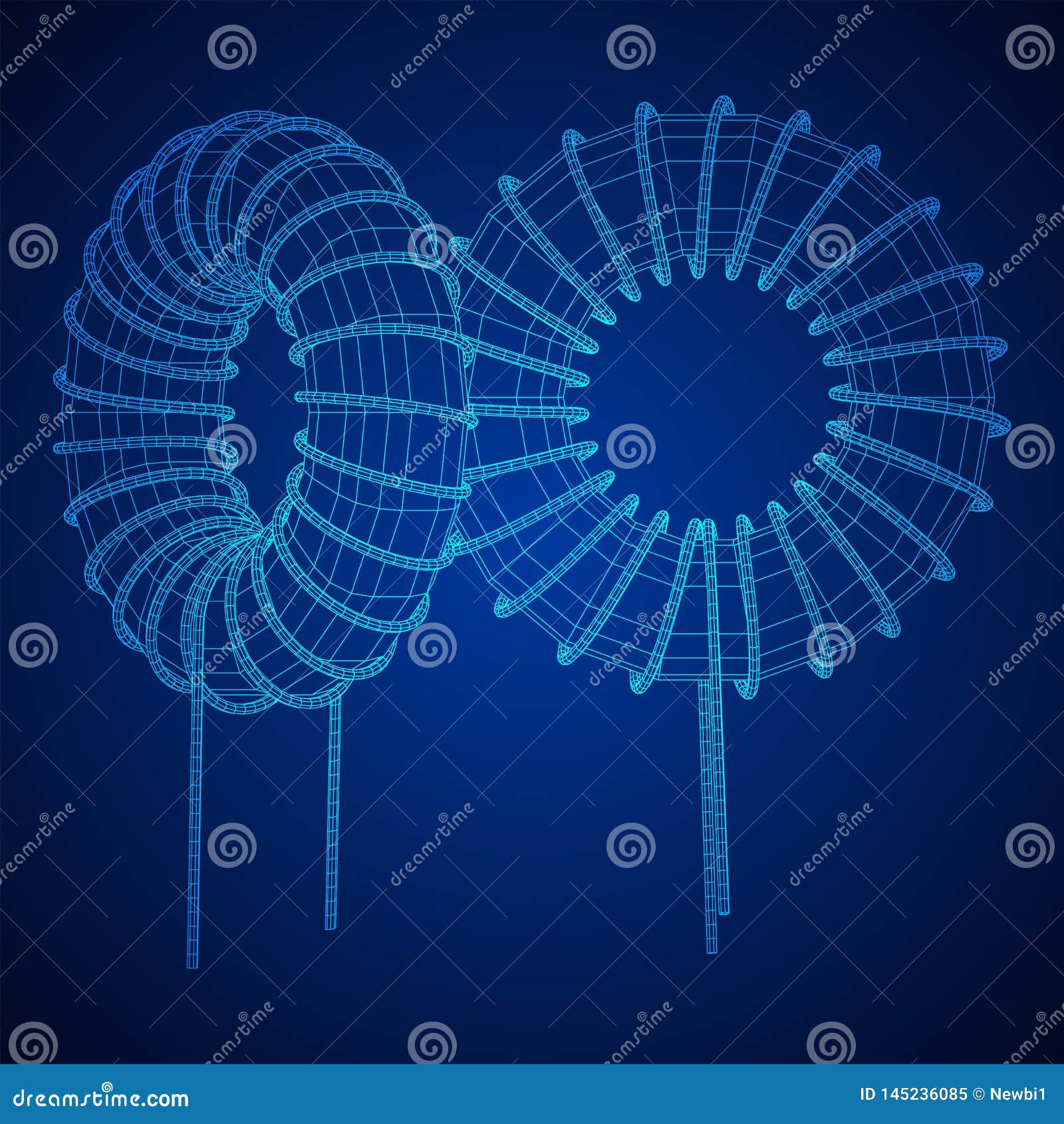 Toroidal индуктор катушки иллюстрация вектора. иллюстрации ...