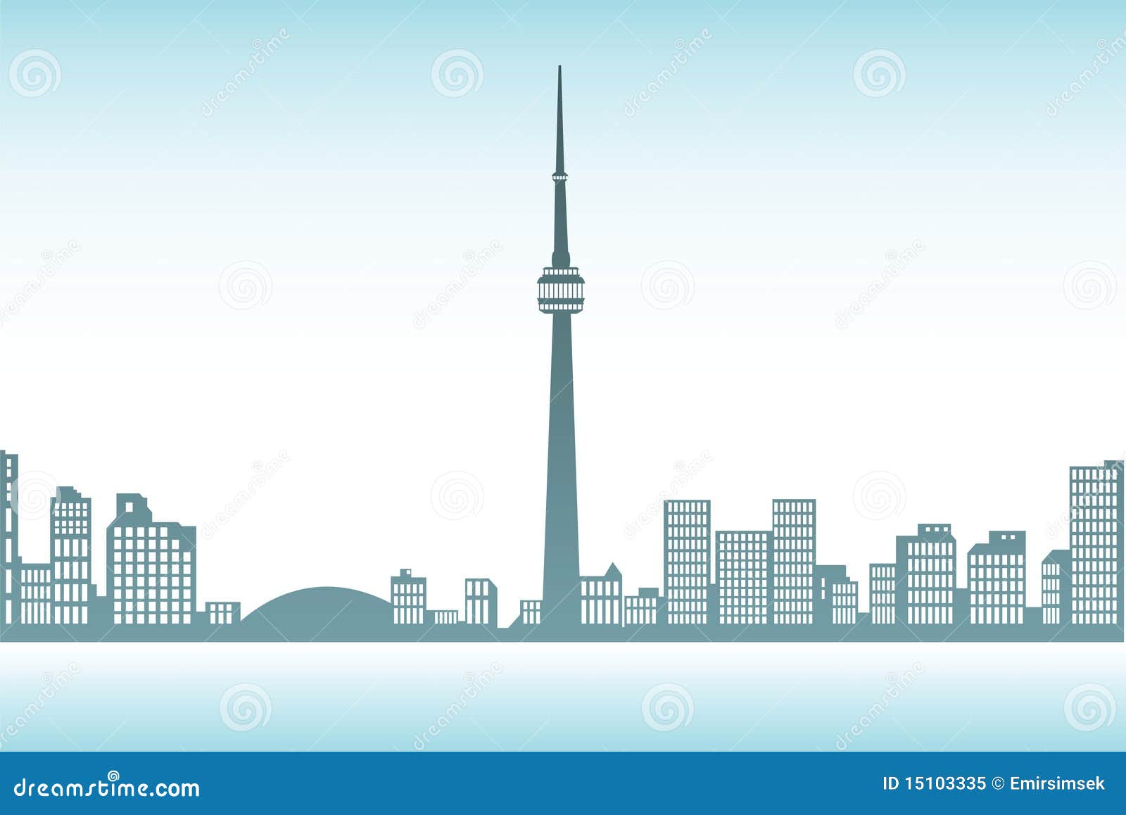 Toronto stock vector. Illustration of lake, architecture - 15103335
