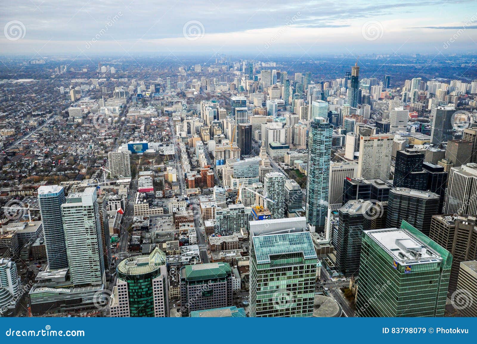 Toronto aerial view editorial stock image. Image of street - 83798079