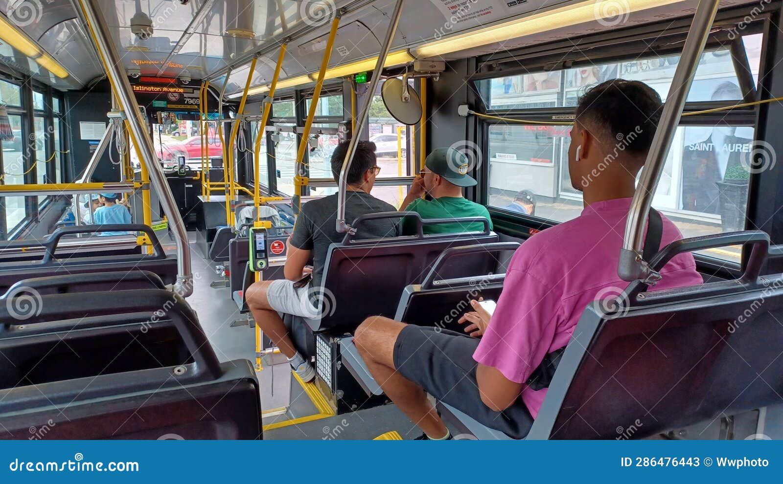 TTC bus inside view editorial stock photo. Image of travel - 286476443