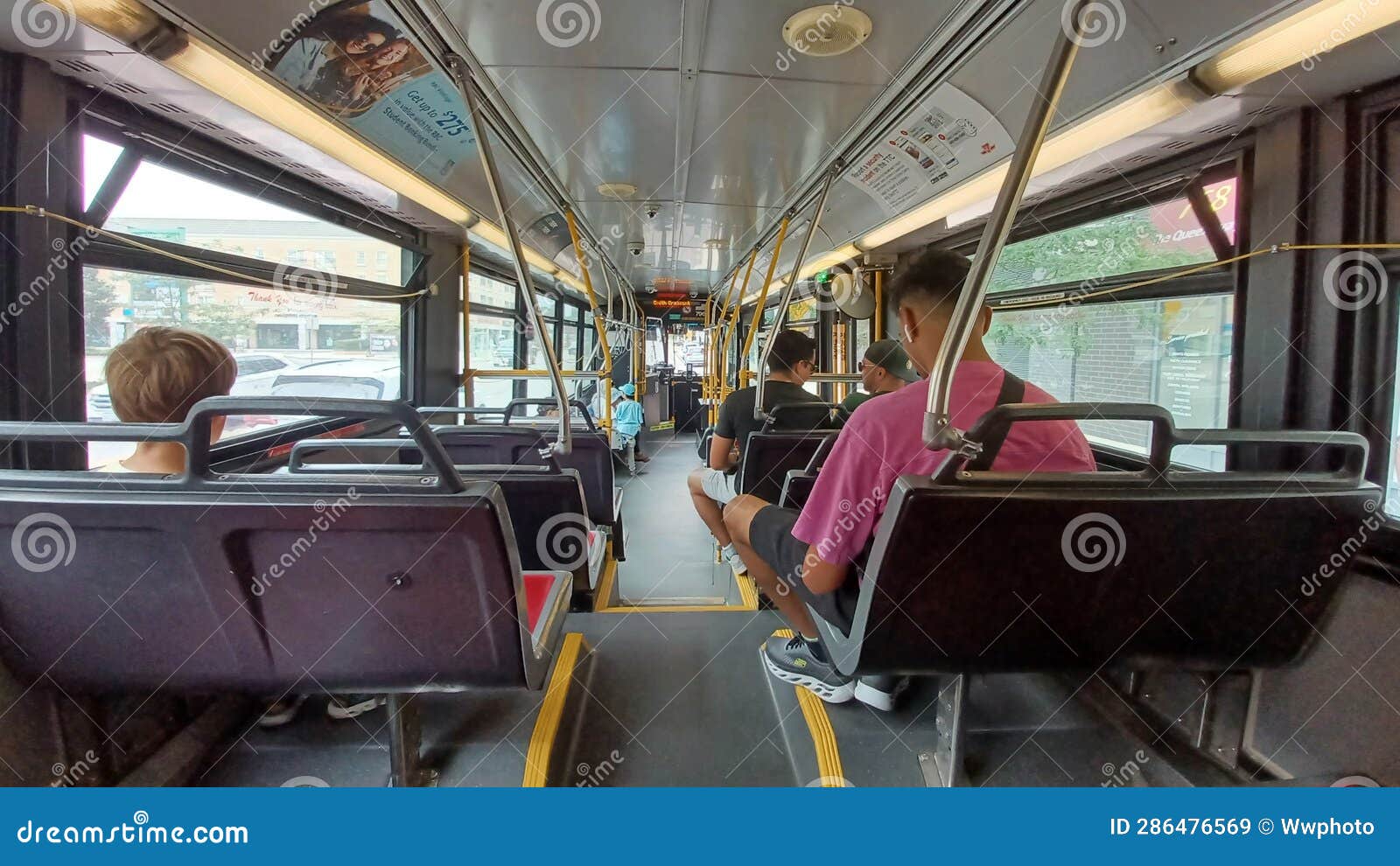 TTC bus inside view editorial stock image. Image of locomotive - 286476569