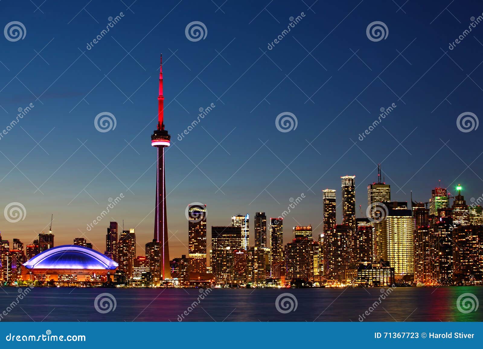 The Toronto, Canada City Center at Dusk Stock Image - Image of canadian ...