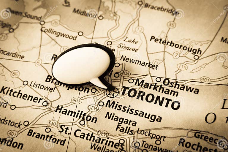 Toronto Canada map stock photo. Image of vintage, details - 21156622