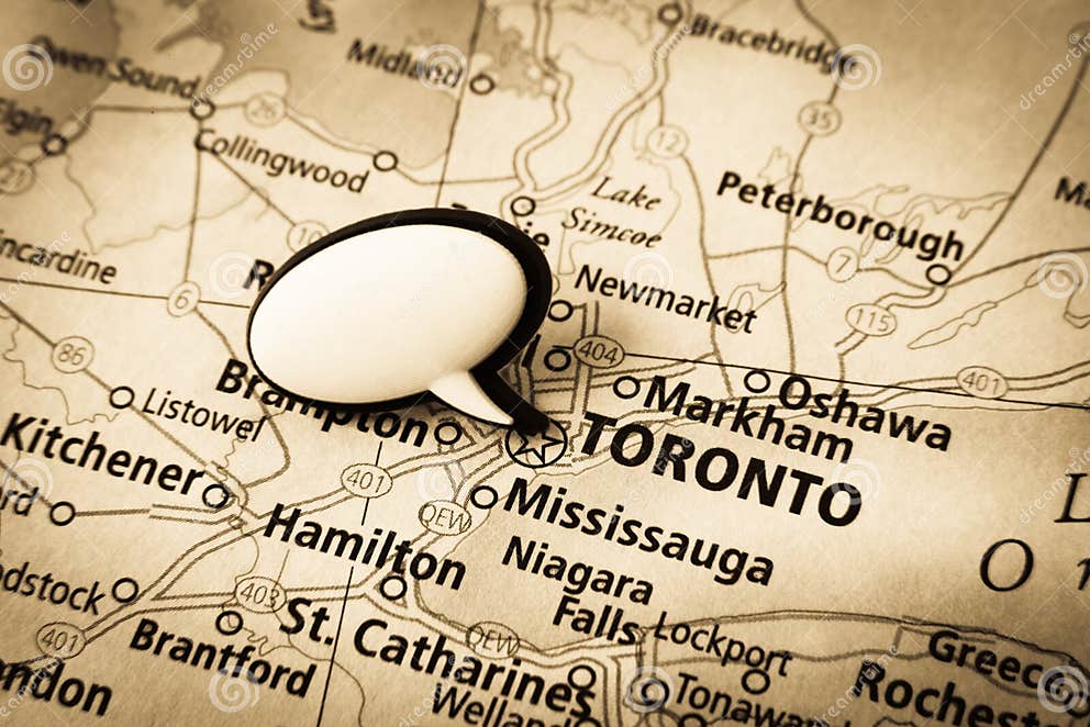 Toronto Canada map stock photo. Image of vintage, details - 21156622