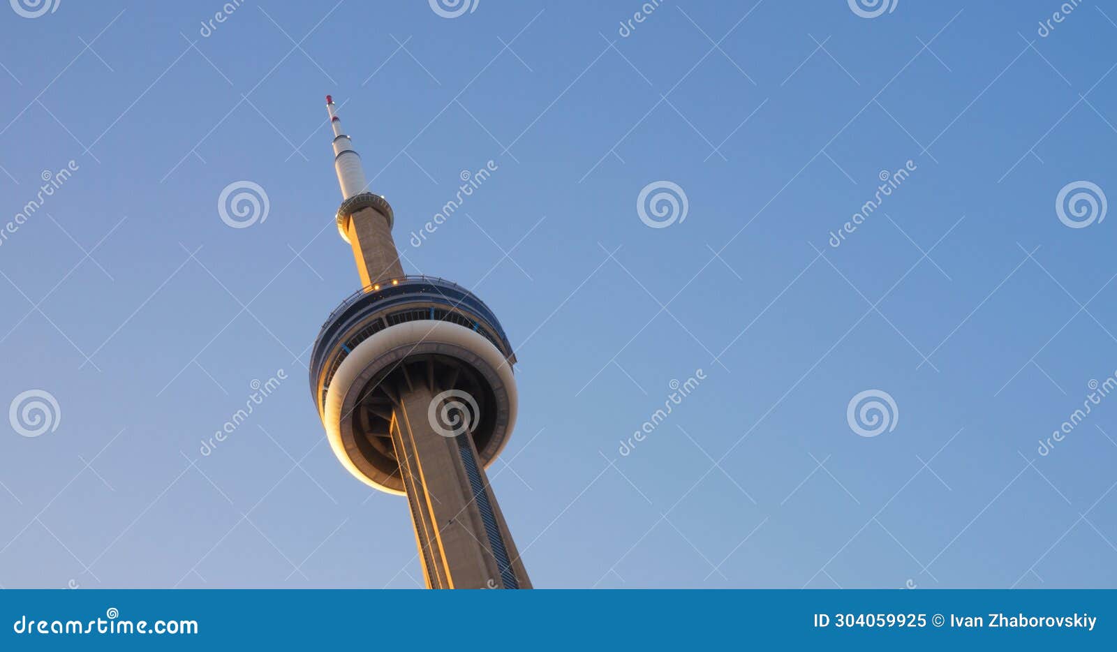 Toronto, Canada - May 6, 2023: Close-up of CN Tower Spire with ...